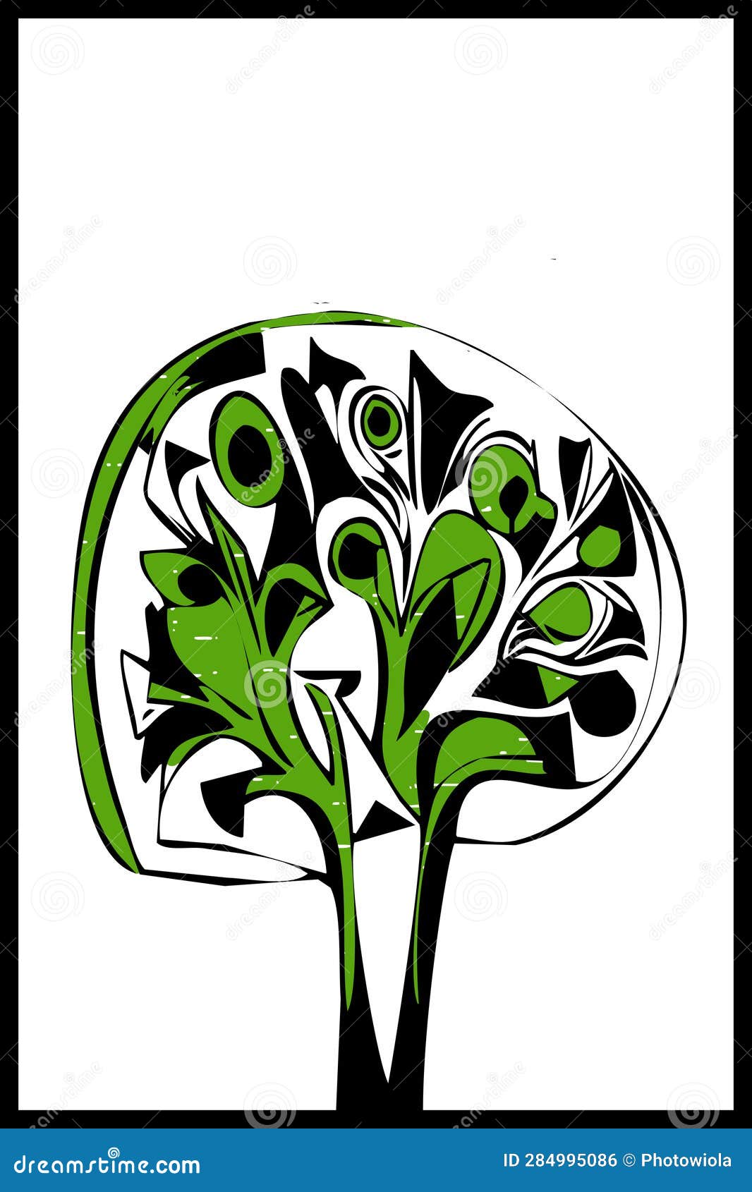 Abstract Illustration Inspired by the Work of Picasso . Tree Stock ...