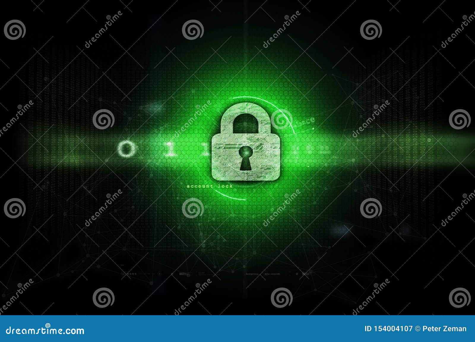 Cybersecurity Illustration Dark Green Stock Illustration - Illustration ...