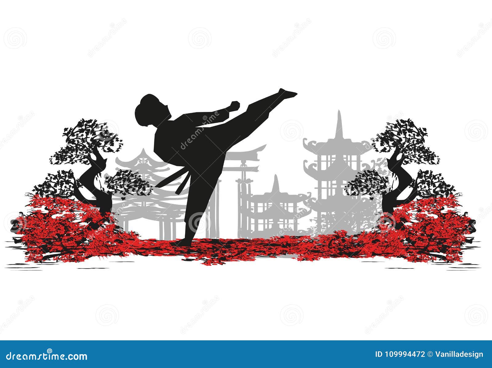 Abstract Illustration of Karate Fighter Stock Vector - Illustration of ...