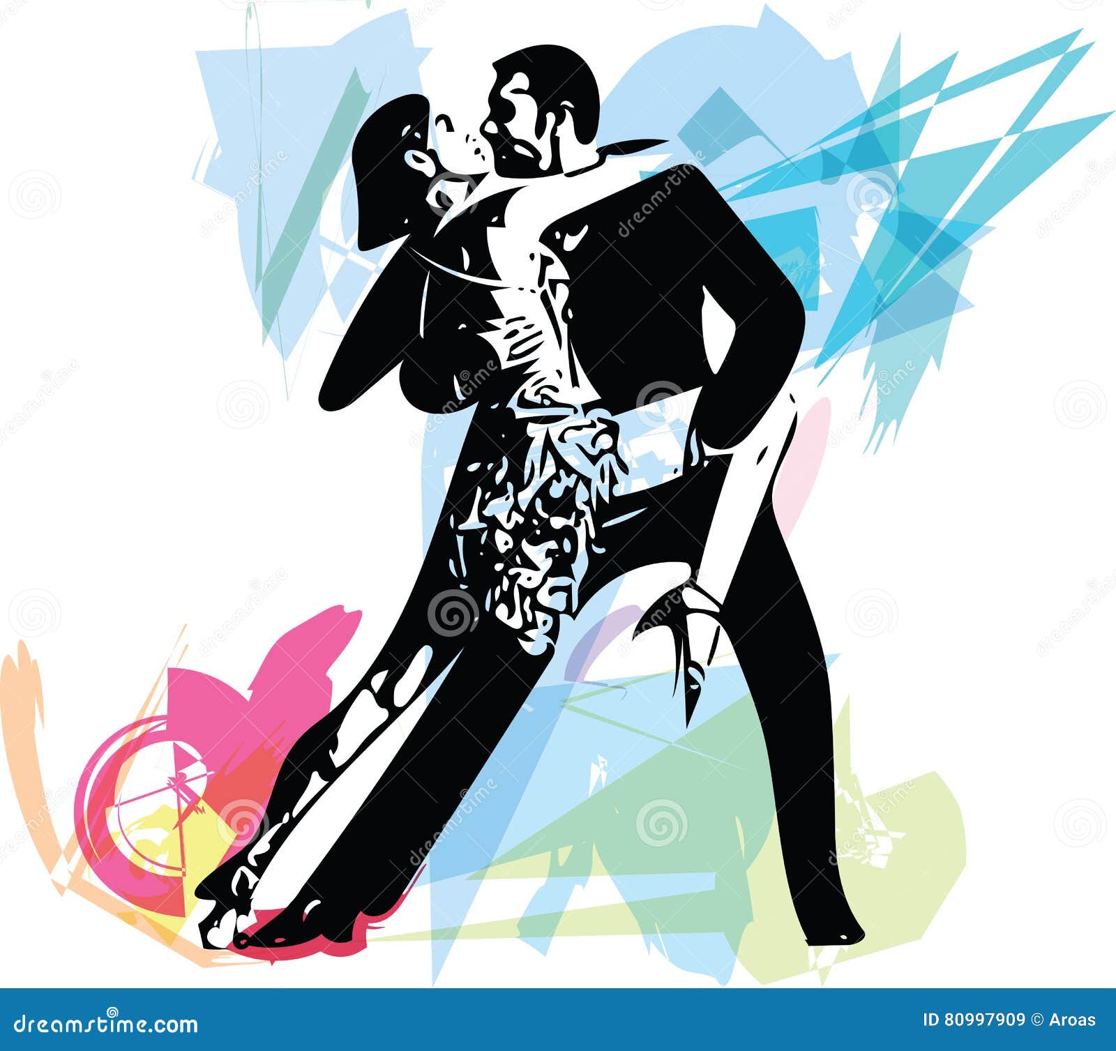Abstract Illustration of Latino Dancing Couple Stock Illustration ...
