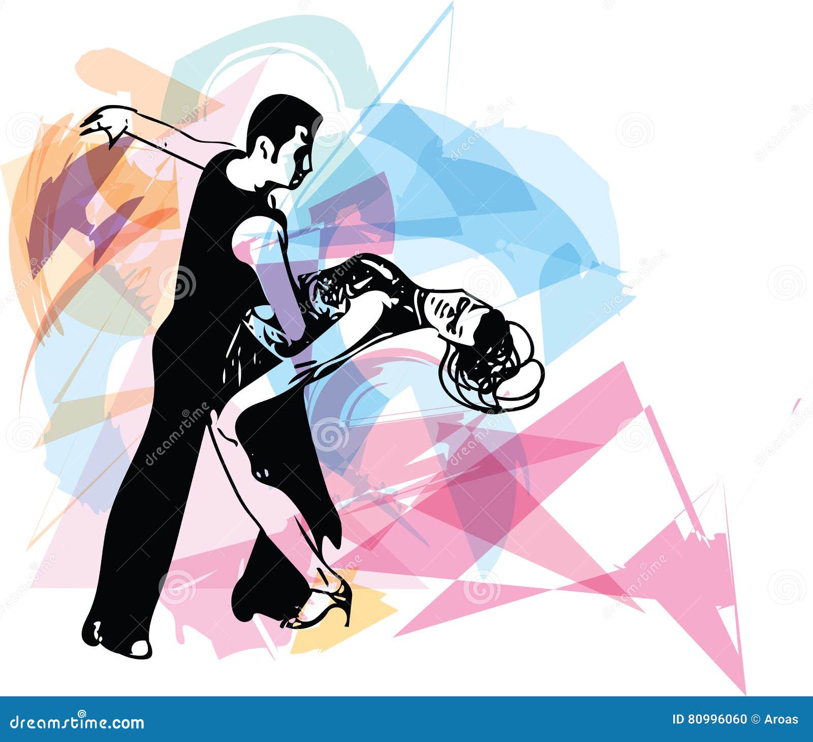 Abstract Illustration of Latino Dancing Couple Stock Vector ...