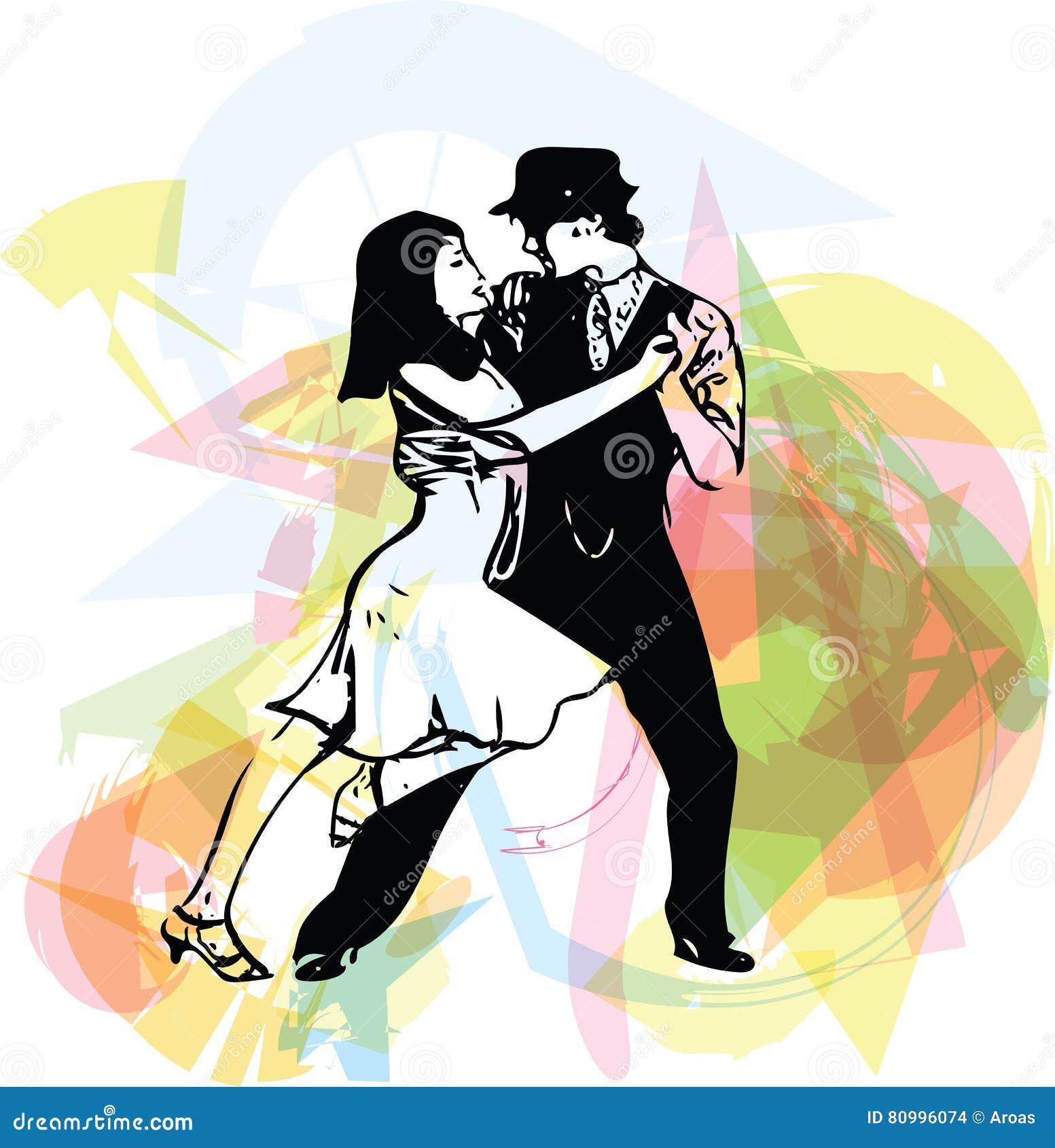 Abstract Illustration of Latino Dancing Couple Stock Vector ...