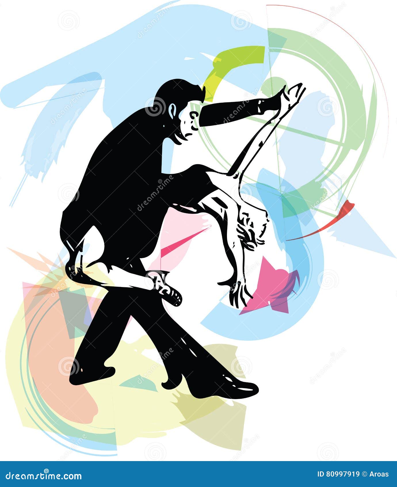 Abstract Illustration of Latino Dancing Couple Stock Vector ...