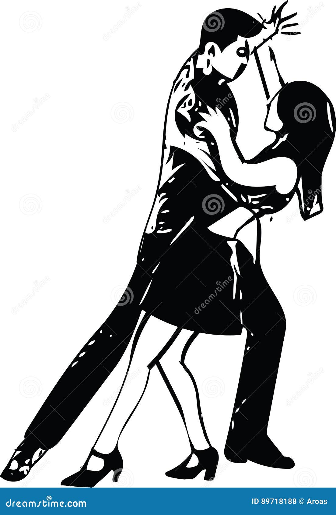 Abstract Illustration of Latino Dancing Couple Stock Vector ...