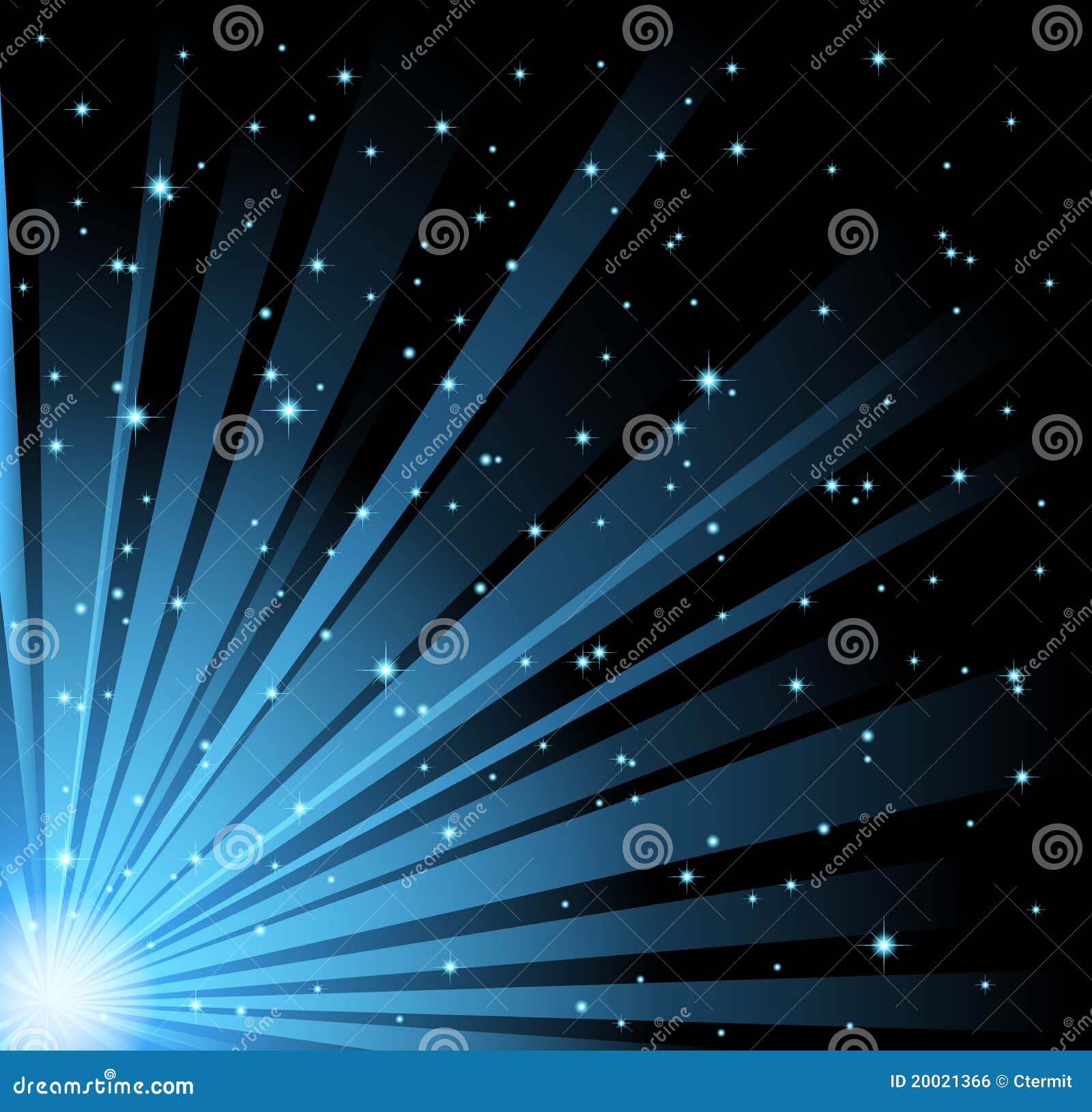 Abstract Illustration of Light Beams and Stars Stock Vector ...