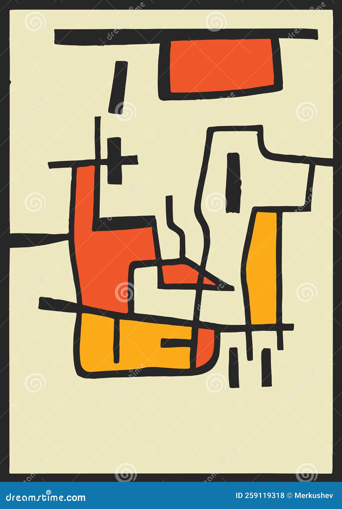 Abstract Illustration with Lines and Shapes. Stock Vector ...