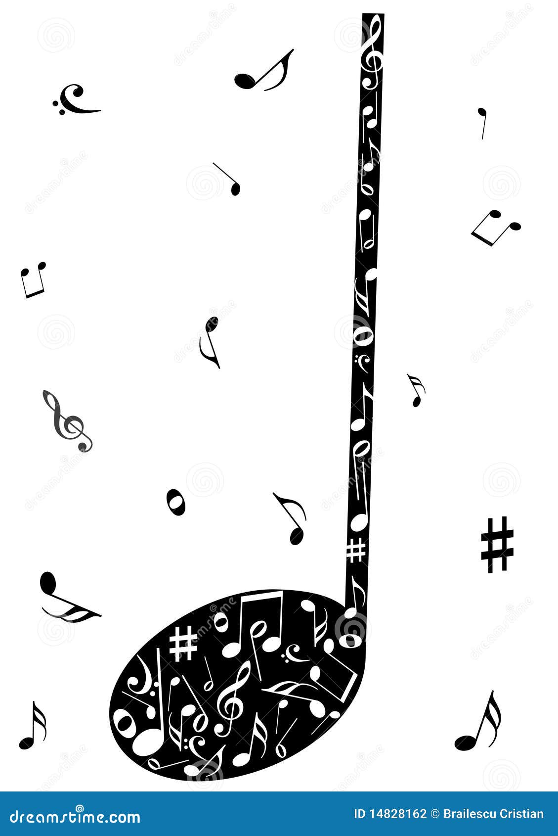 Abstract Illustration of a Music Note Stock Vector - Illustration of ...