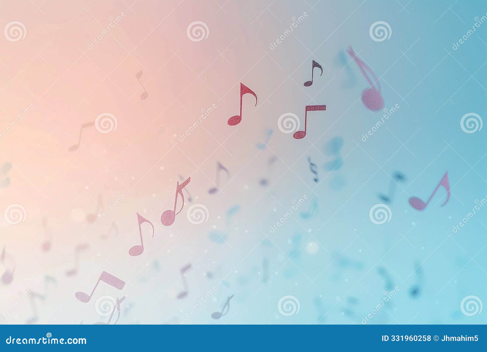 Abstract Music Notes on a Pastel Background Stock Illustration ...