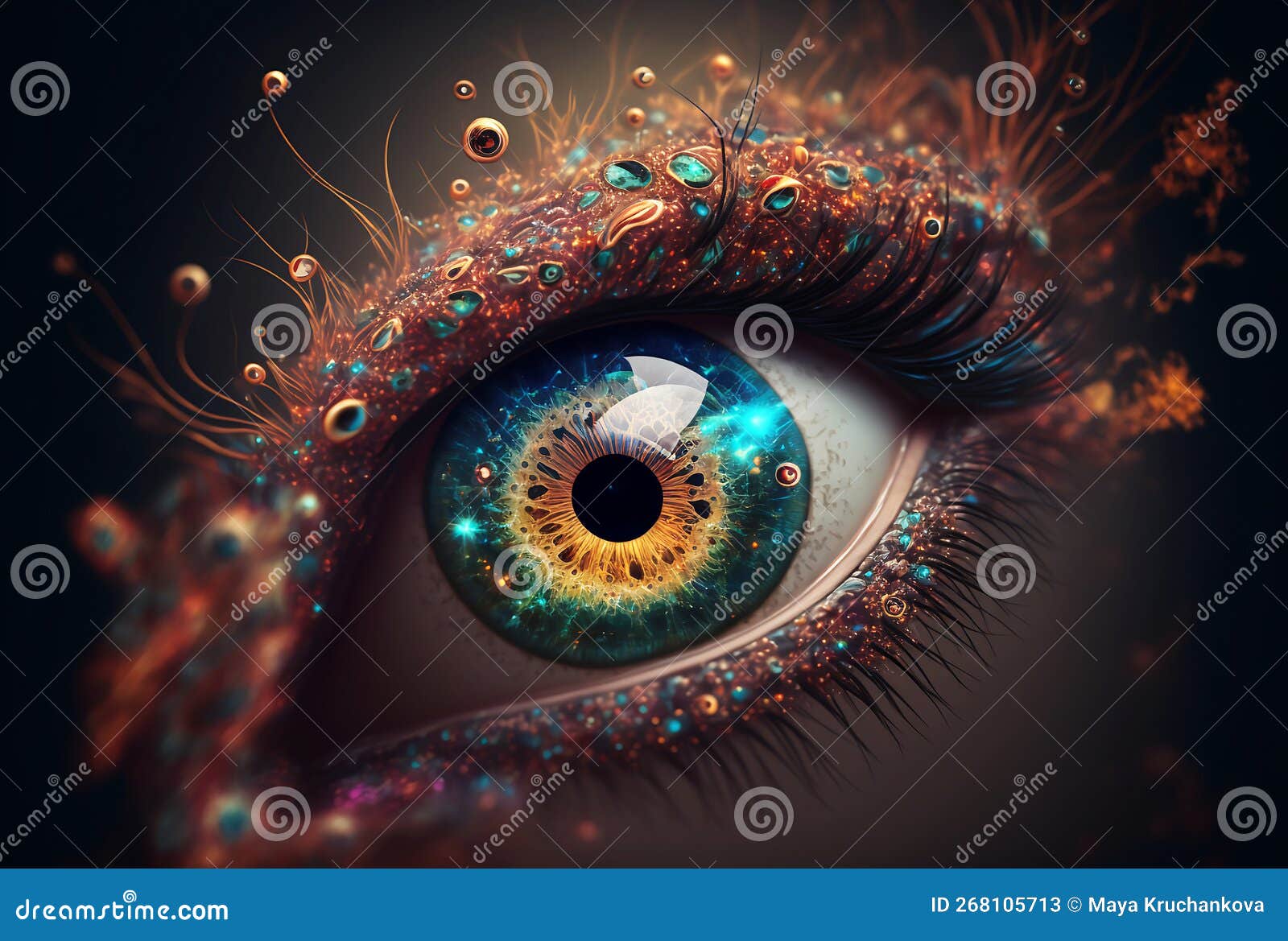 Abstract Illustration of Neural Connection in Person Eye Stock ...