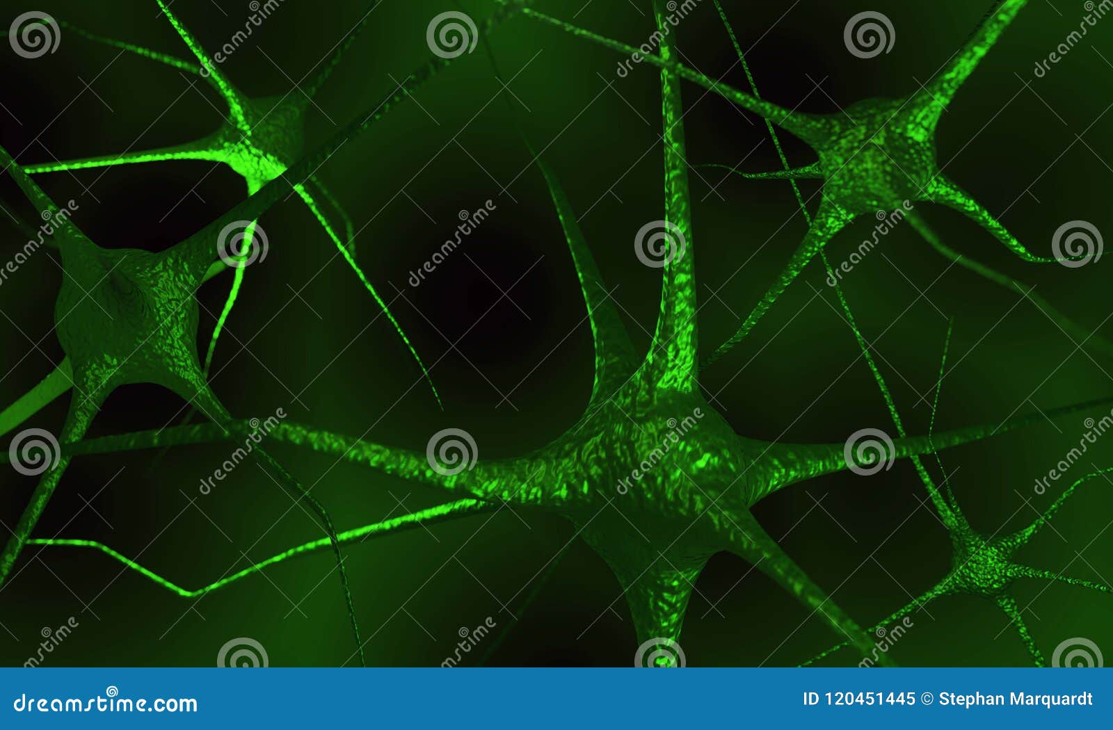 Neural Network. Neurons. 3D Render Stock Illustration - Illustration of ...