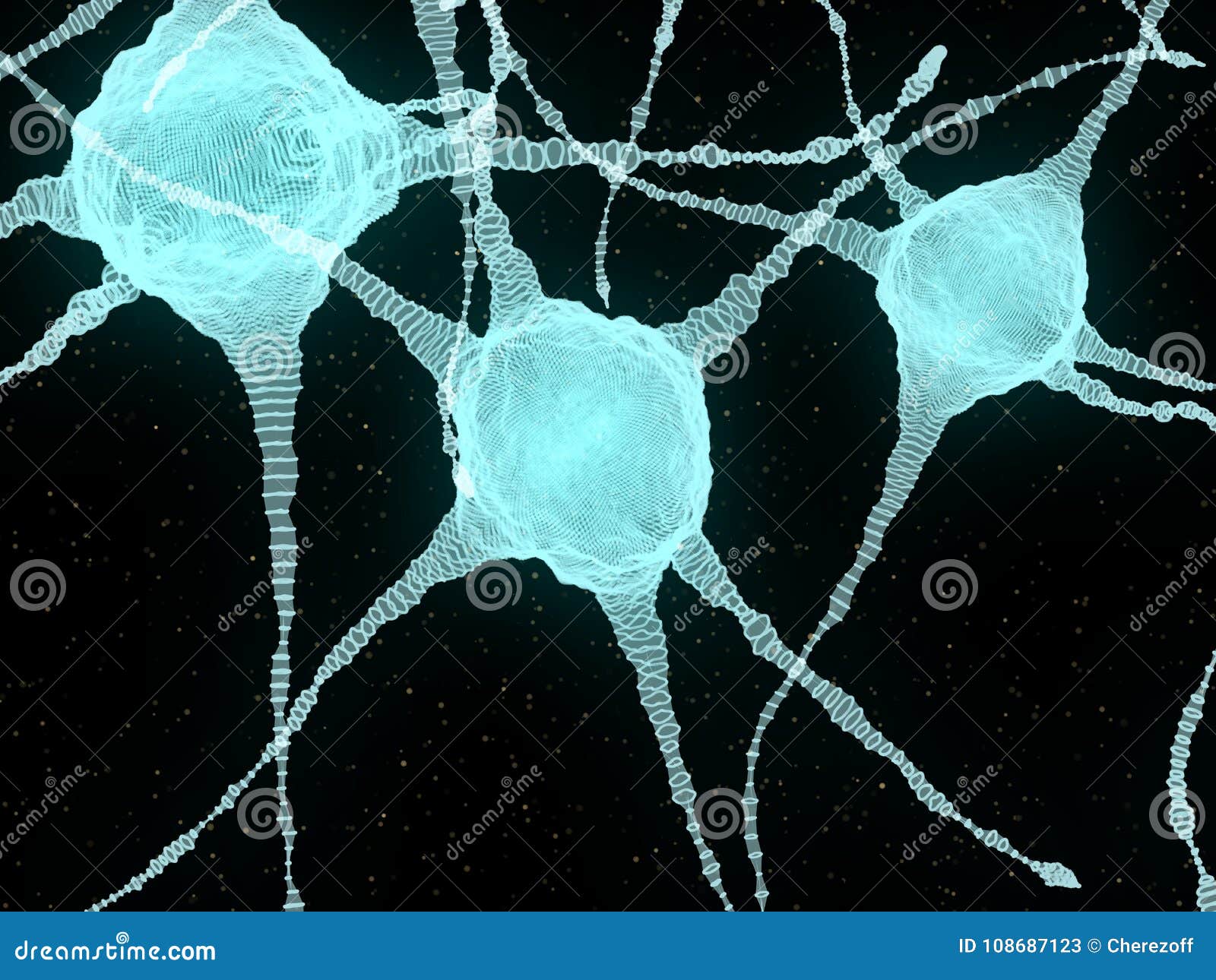 Abstract Illustration of Neurons in the Head Brain Stock Illustration ...