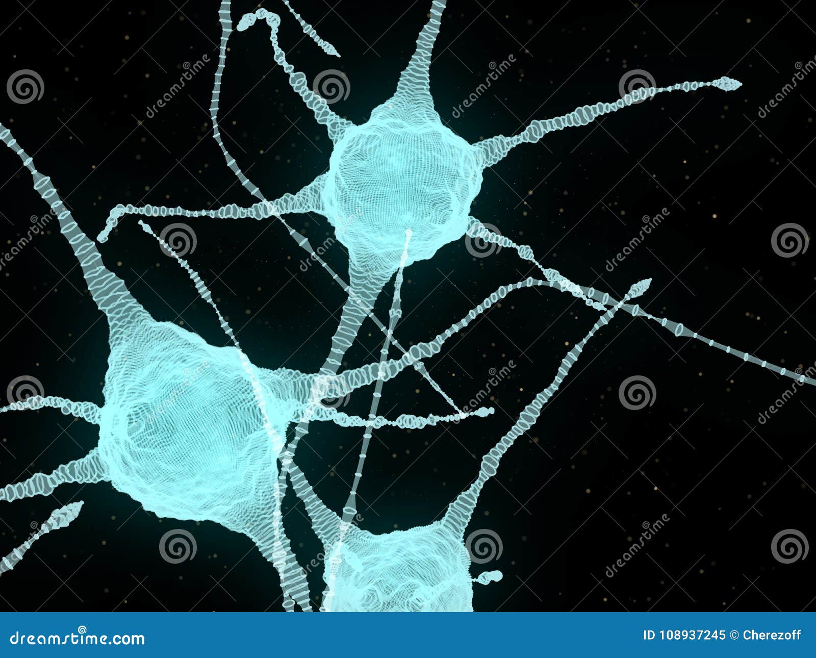 Abstract Illustration of Neurons in the Head Brain Stock Illustration ...