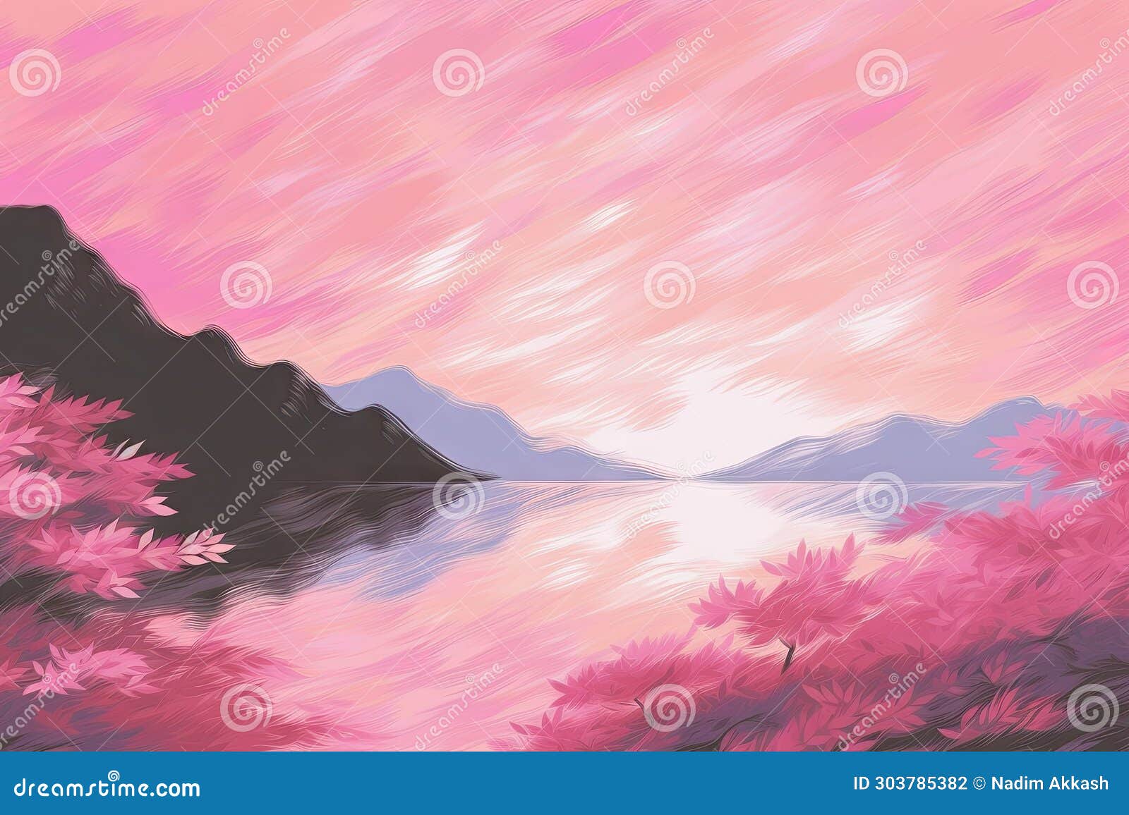 Abstract Illustration Paint Mixed Background Pink Stock Illustration ...