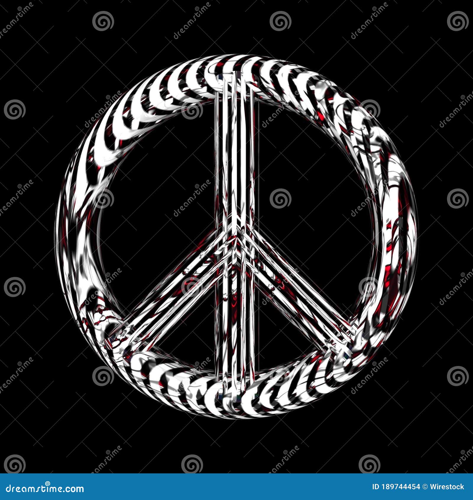 Abstract Illustration of Peace Sign Isolated on Black Background Stock ...