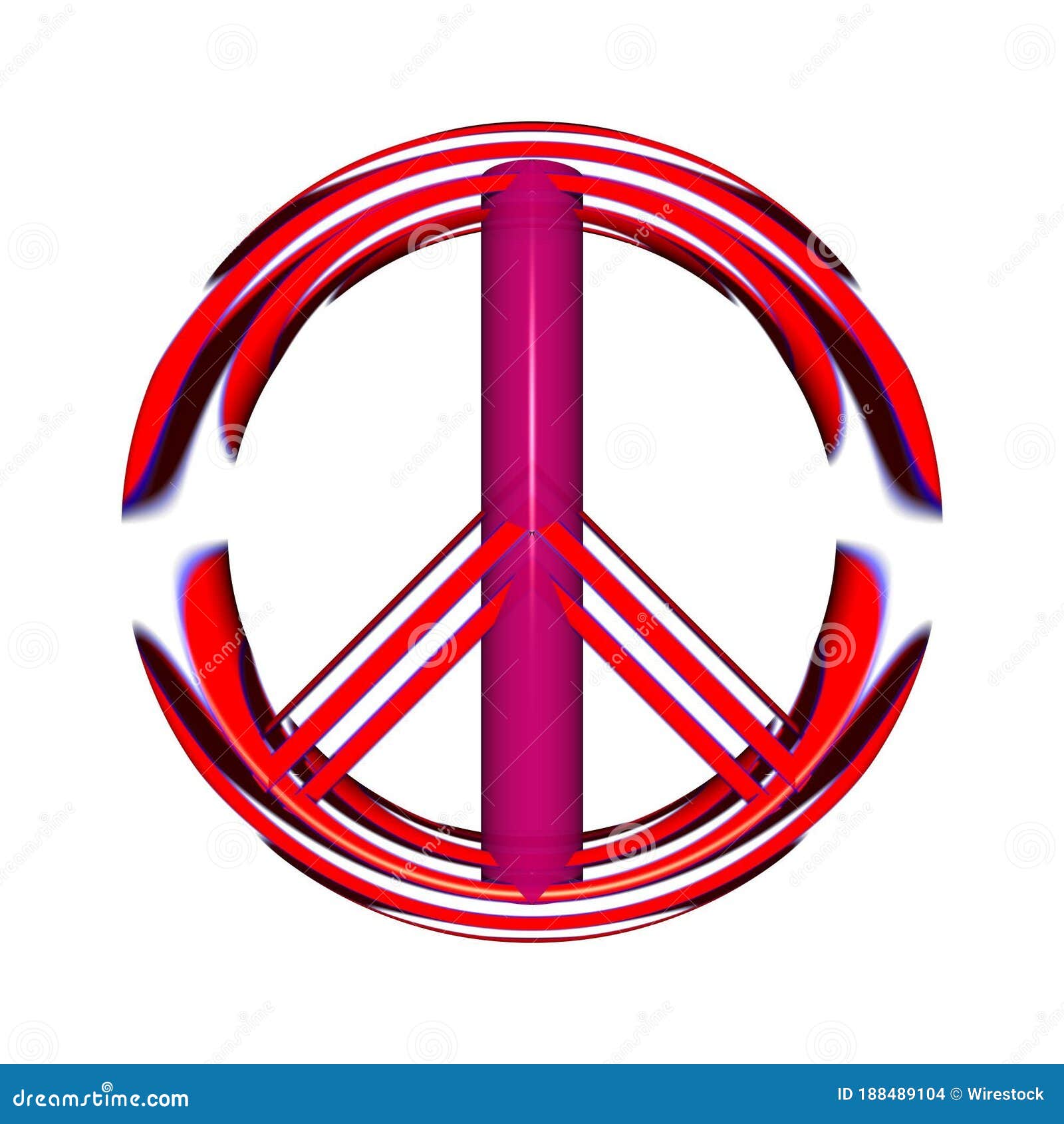 Abstract Illustration of Peace Sign Isolated on White Background Stock ...