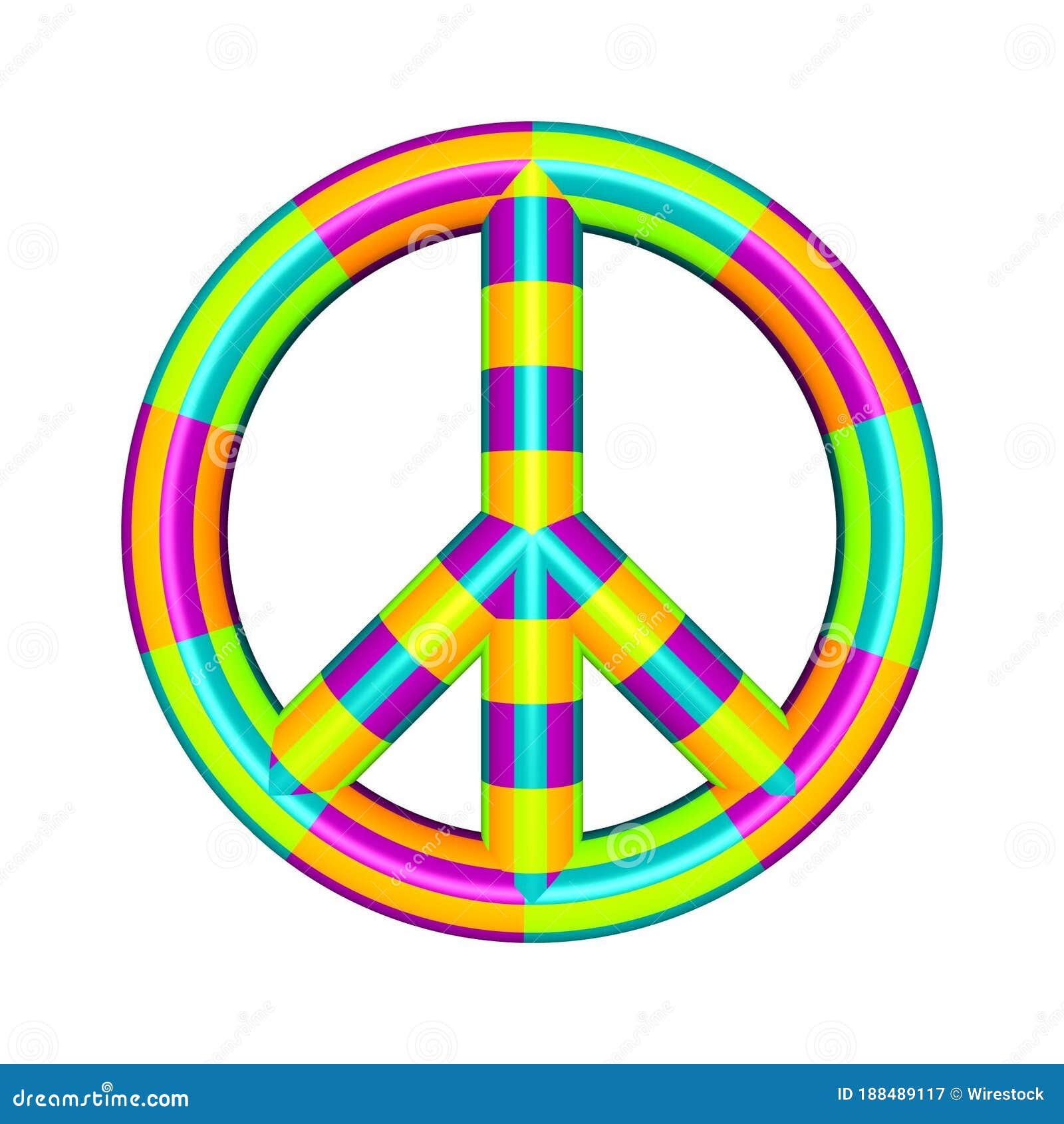 Abstract Illustration of Peace Sign Isolated on White Background Stock ...