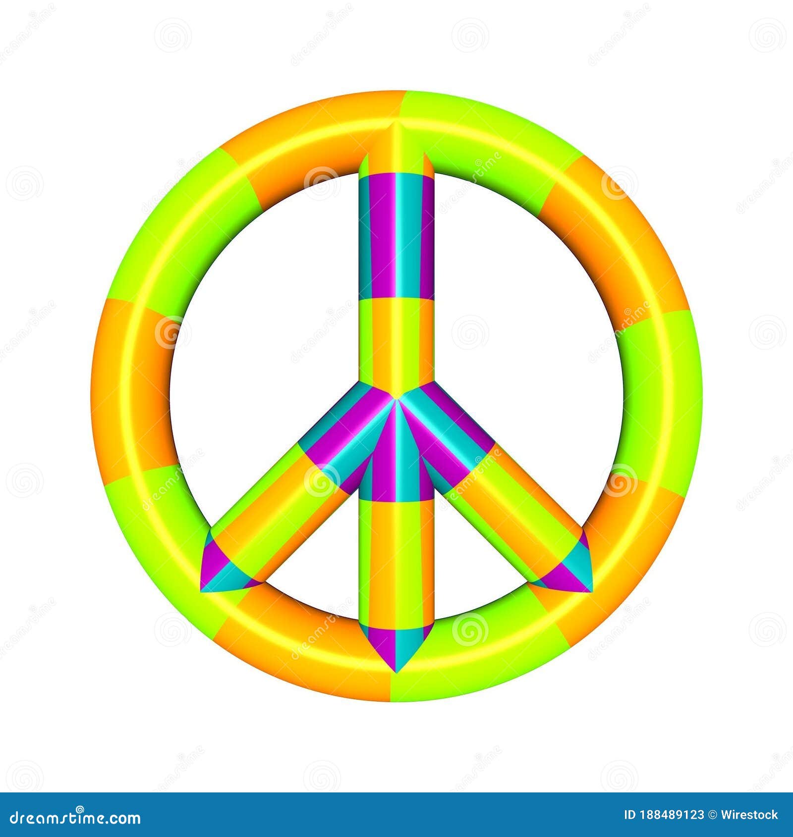 Abstract Illustration of Peace Sign Isolated on White Background Stock ...