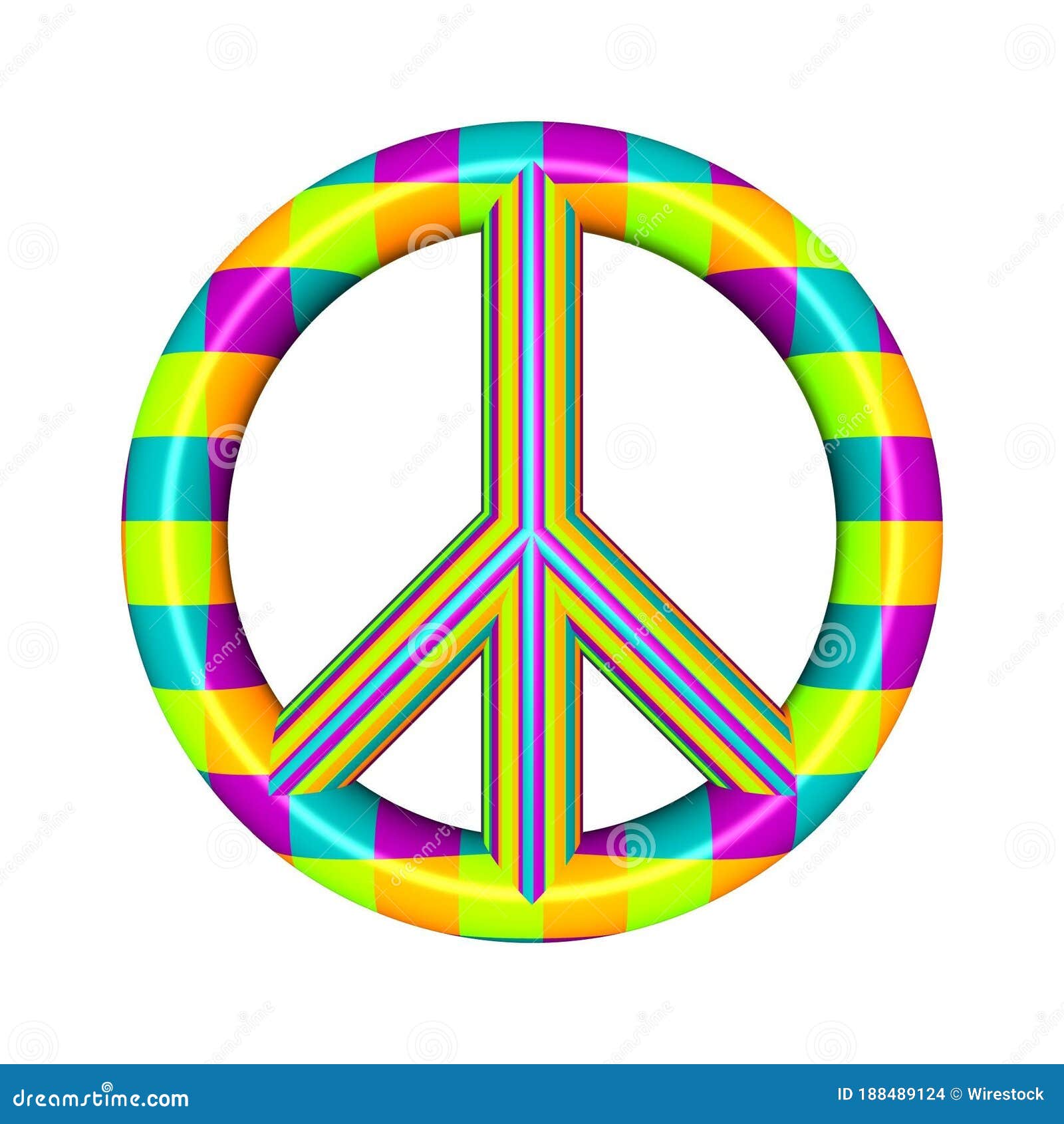 Abstract Illustration of Peace Sign Isolated on White Background Stock ...