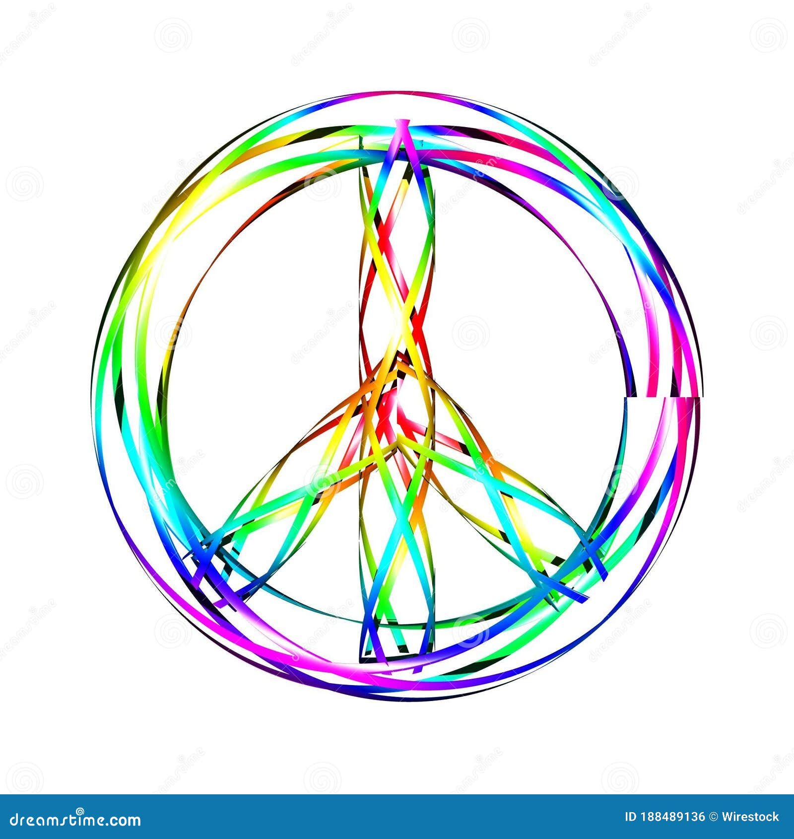Abstract Illustration of Peace Sign Isolated on White Background Stock ...