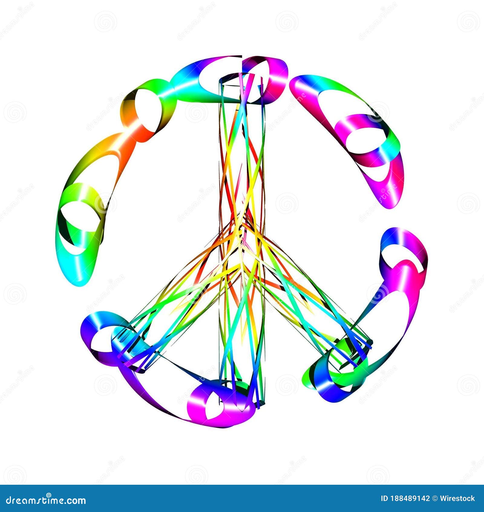 Abstract Illustration of Peace Sign Isolated on White Background Stock ...