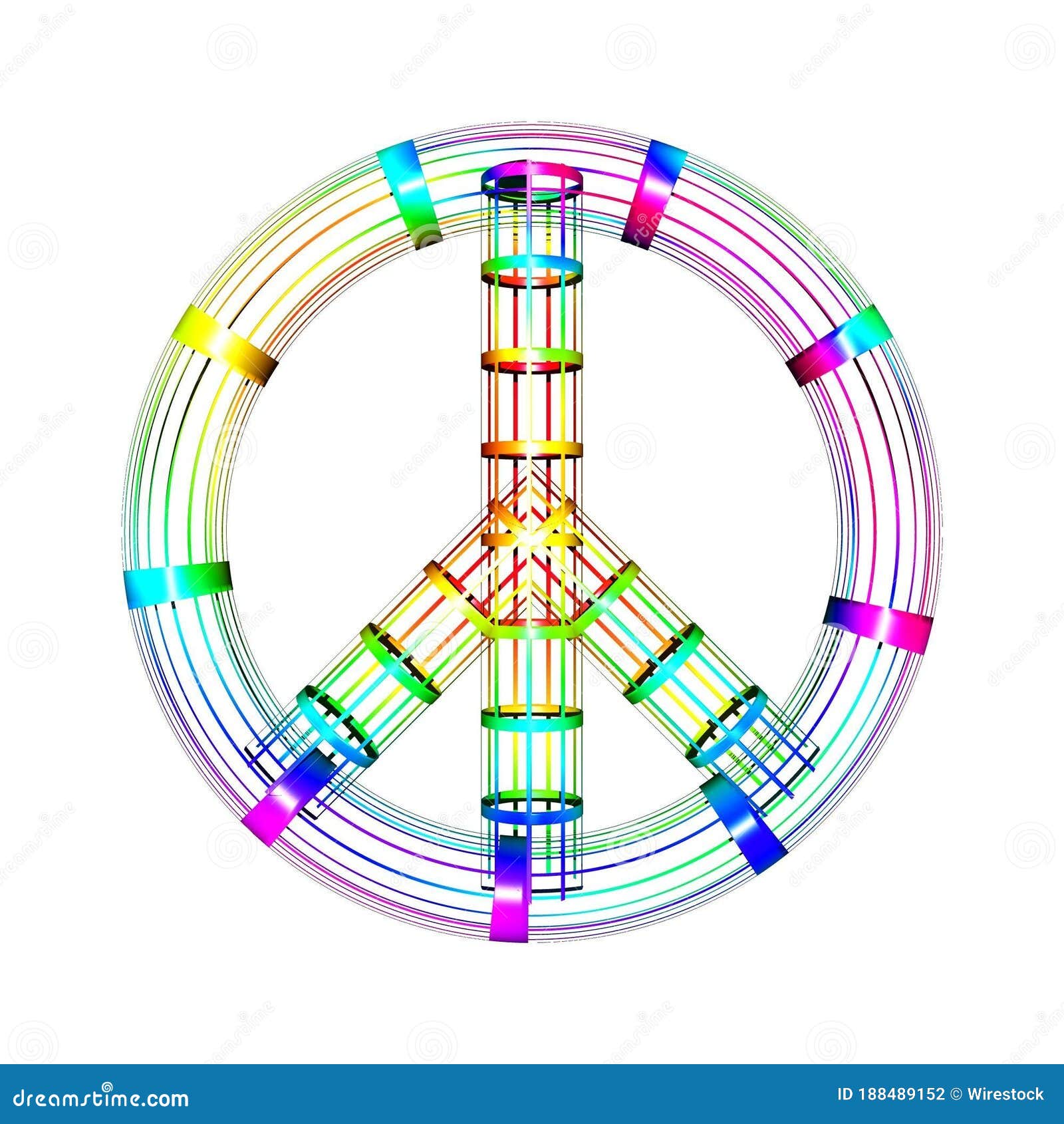 Abstract Illustration of Peace Sign Isolated on White Background Stock ...