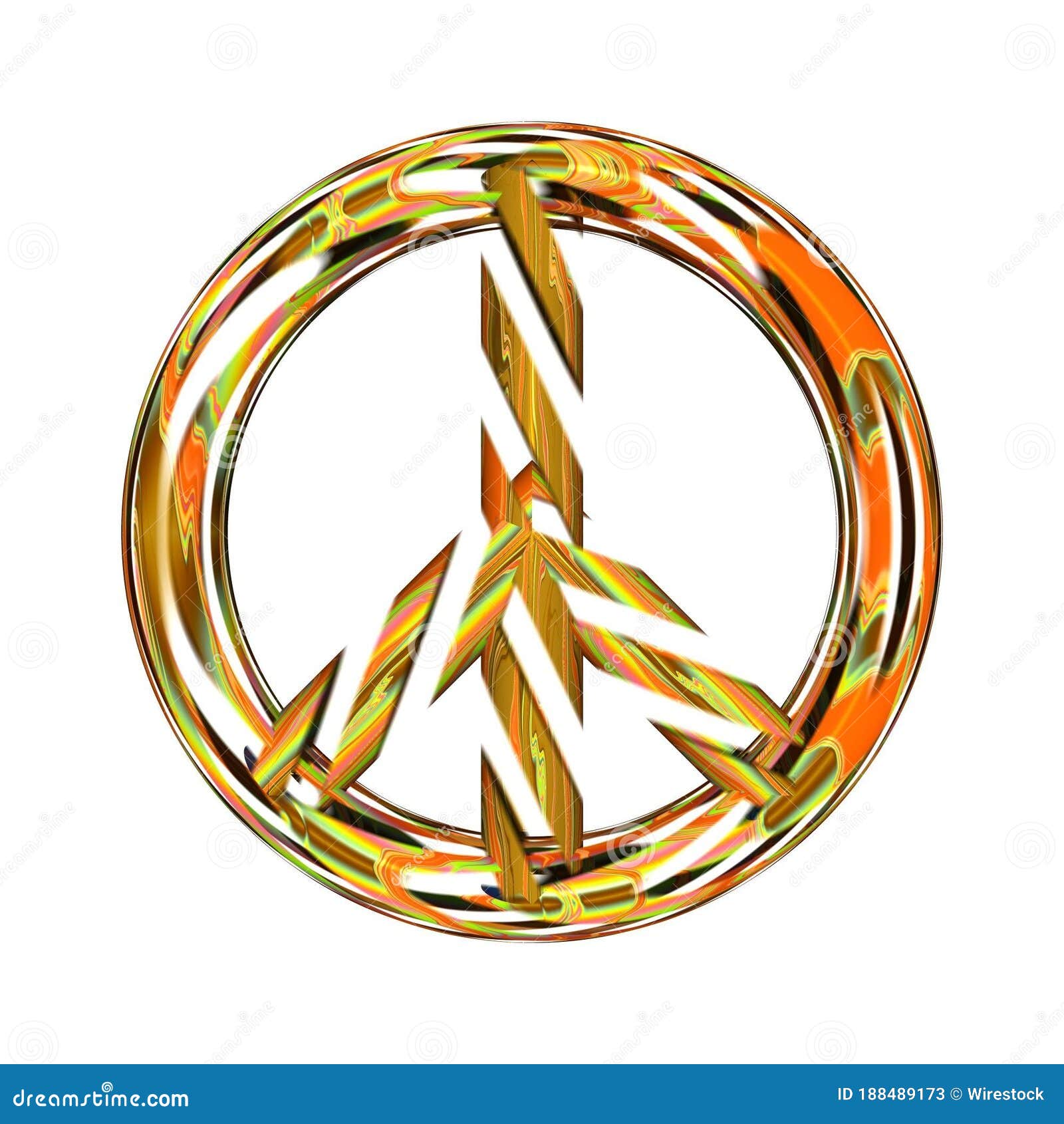 Abstract Illustration of Peace Sign Isolated on White Background Stock ...