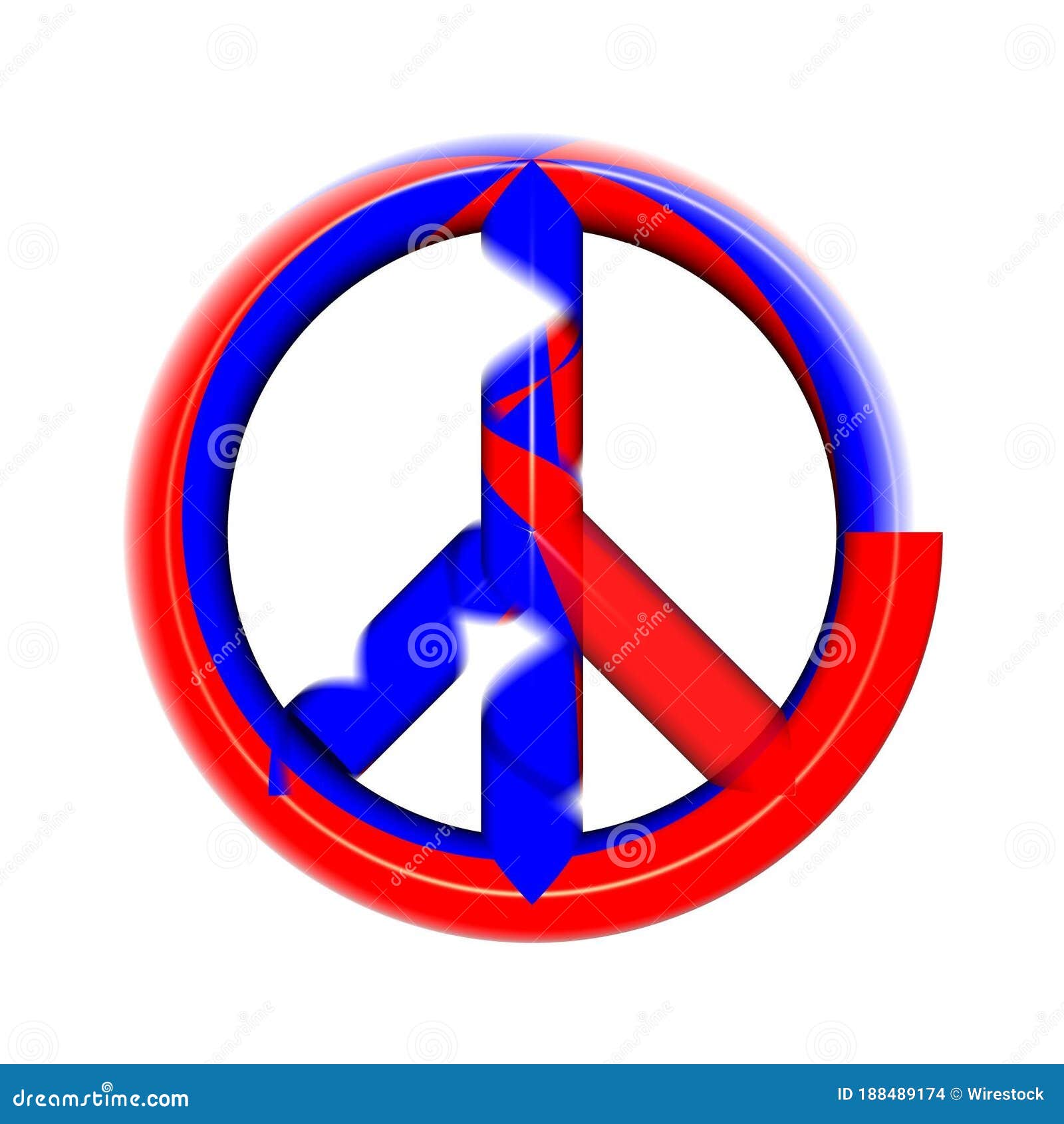 Abstract Illustration of Peace Sign Isolated on White Background Stock ...