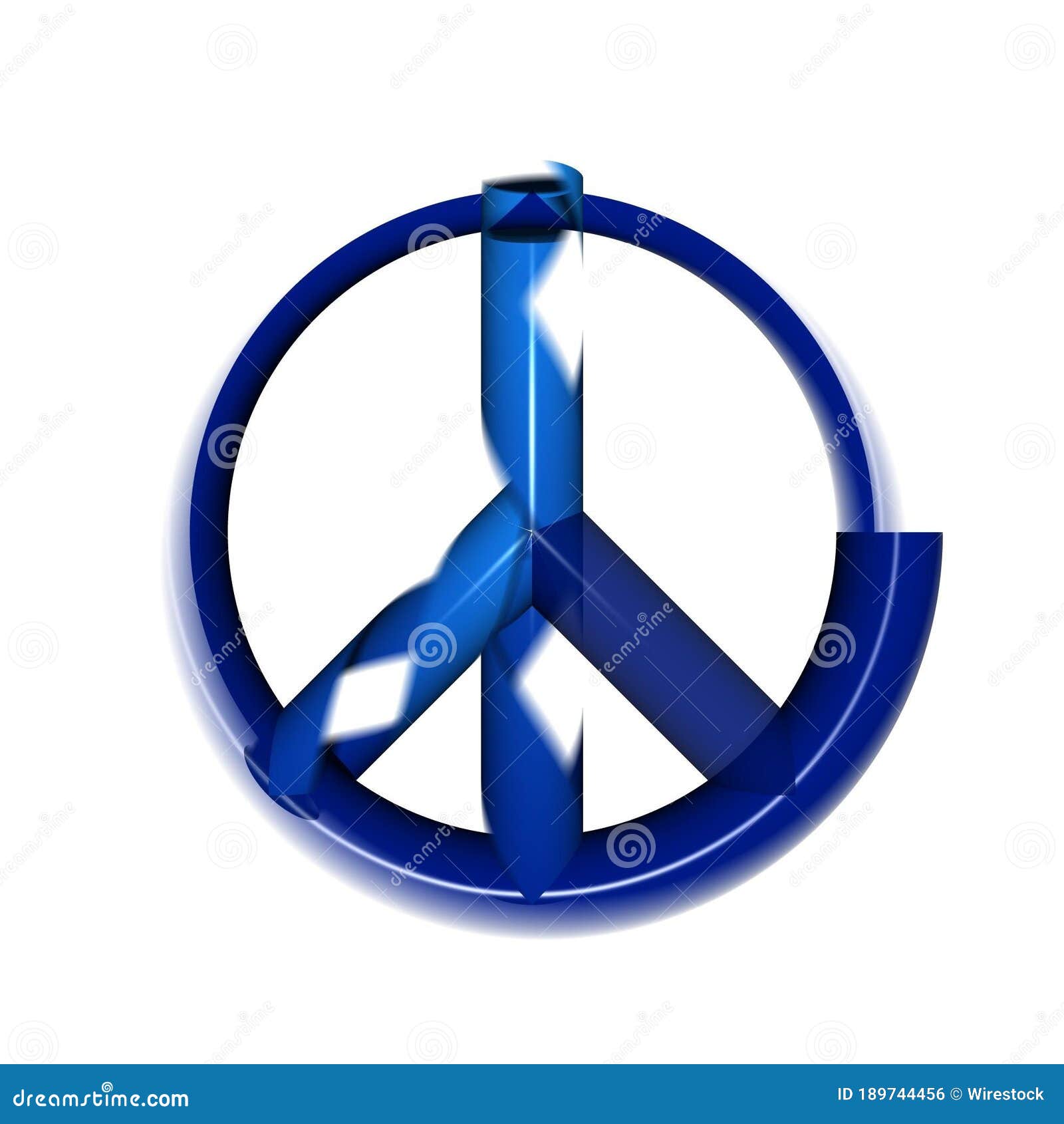 Abstract Illustration of Peace Sign Isolated on White Background Stock ...