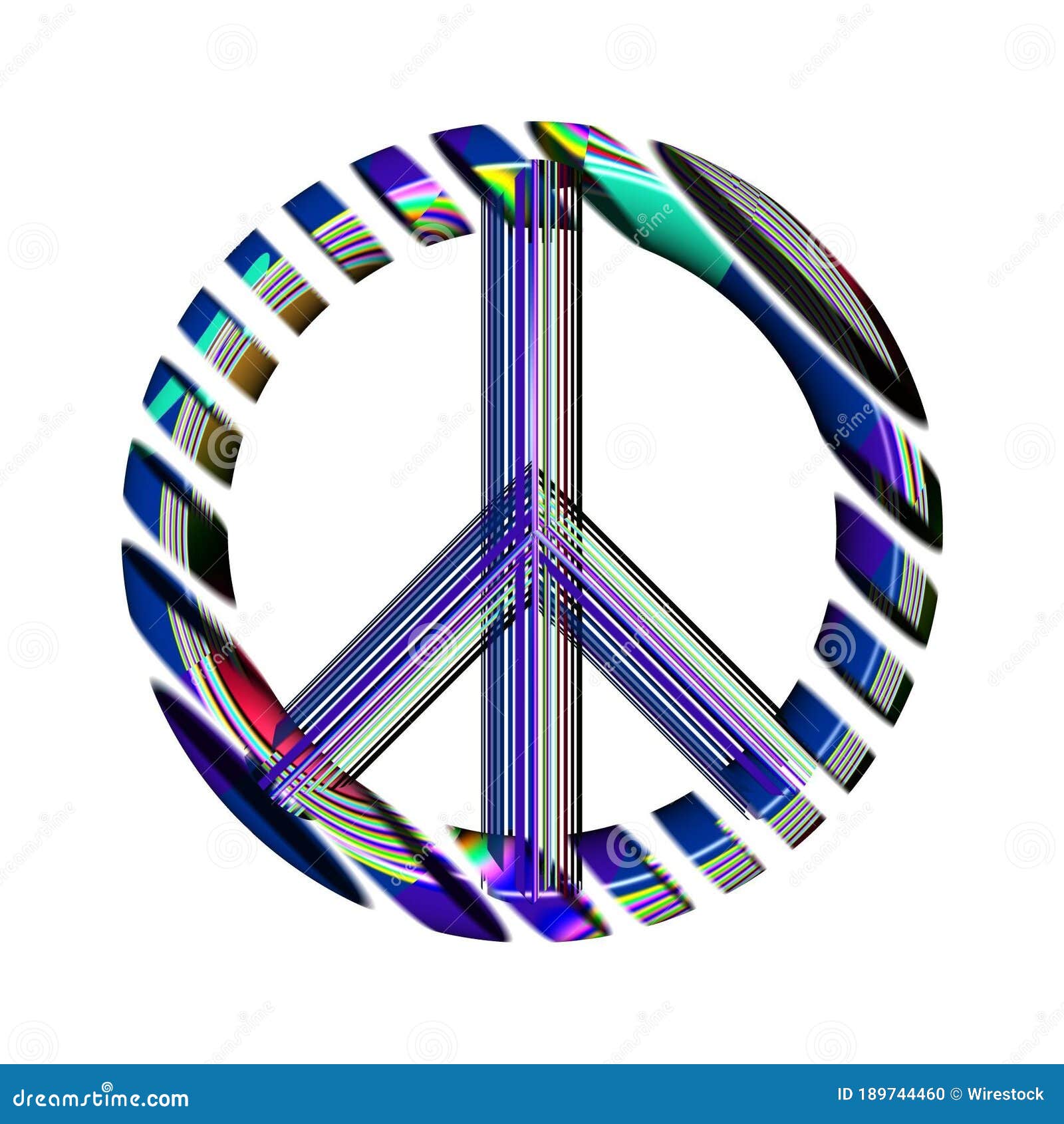 Abstract Illustration of Peace Sign Isolated on White Background Stock ...