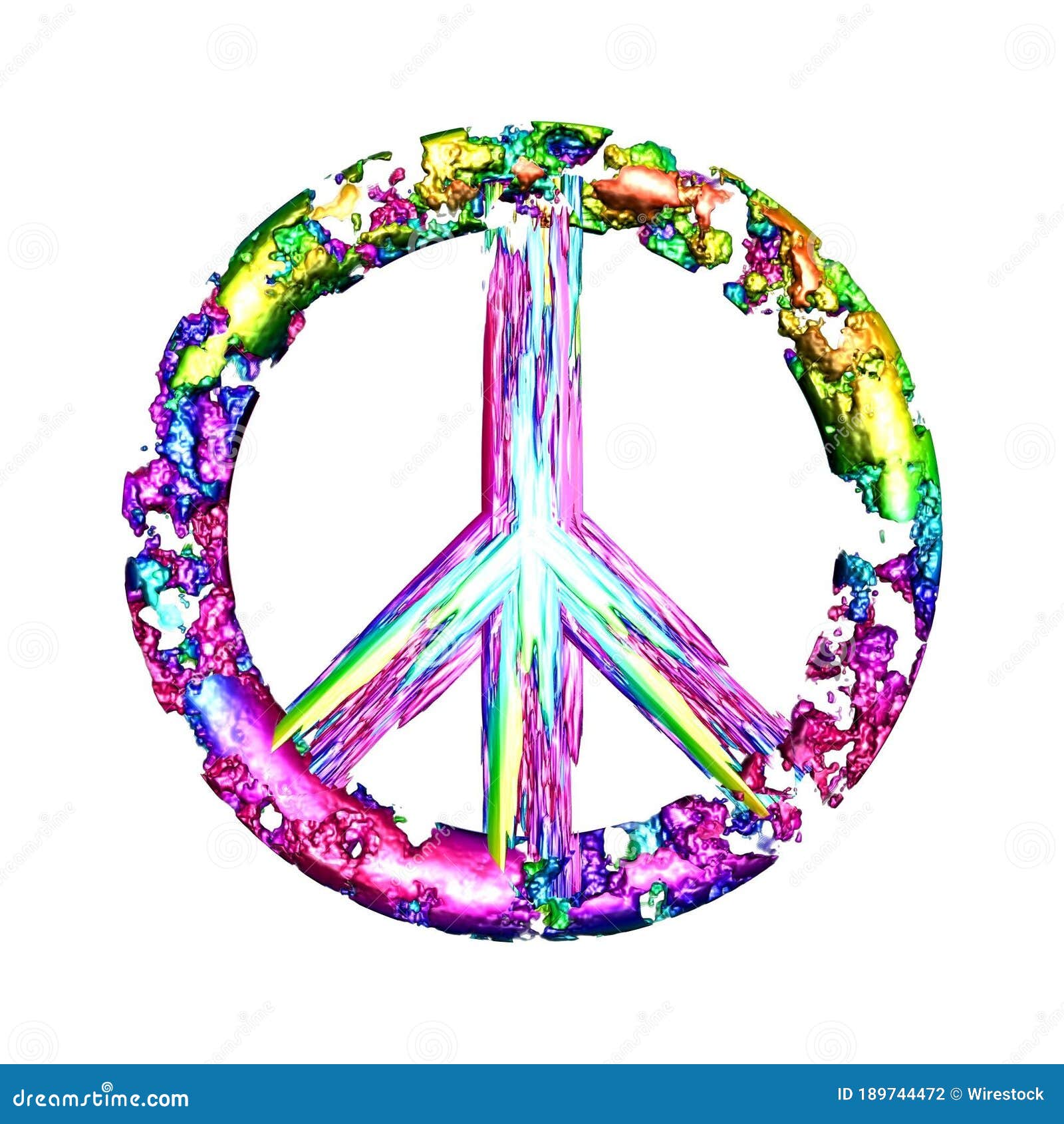 Abstract Illustration of Peace Sign Isolated on White Background Stock ...