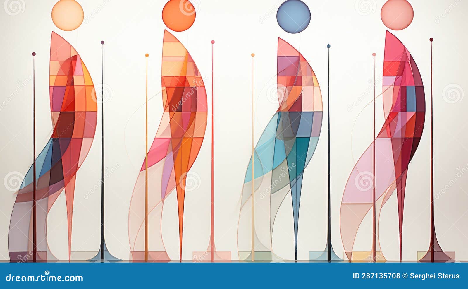 Abstract Illustration of People Standing in a Line. Generative AI Image ...