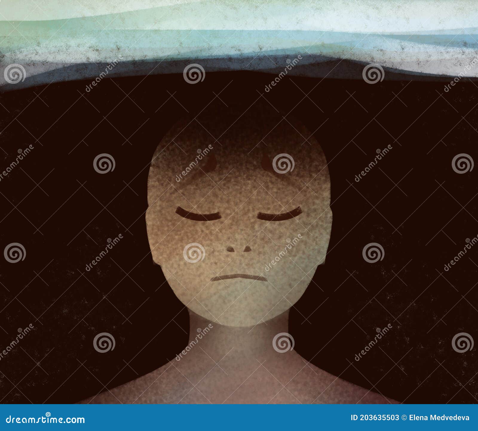 An Abstract Illustration of a Person Immersed in Dark Thoughts ...