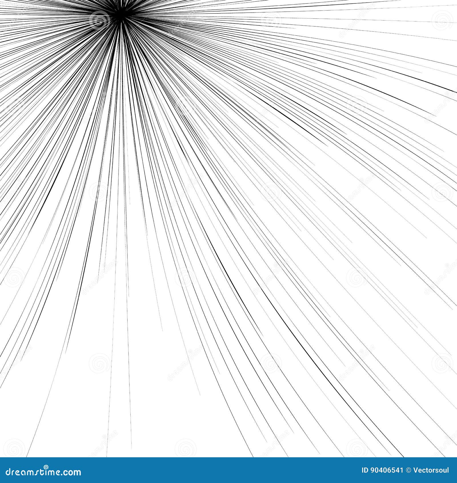 Abstract Illustration with Radial, Radiating Random Lines. Irregular ...