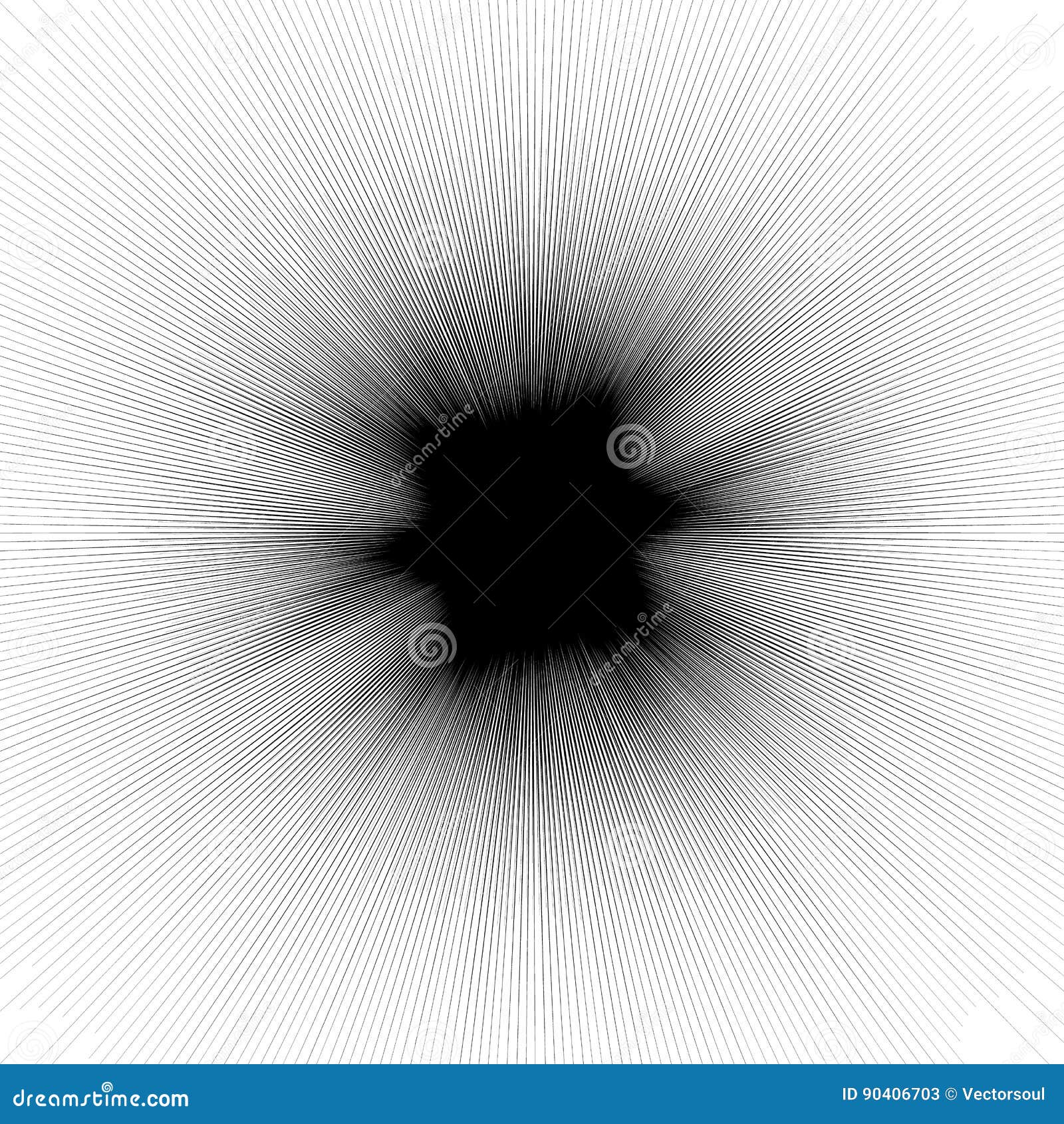 Abstract Illustration with Radial, Radiating Random Lines. Irregular ...