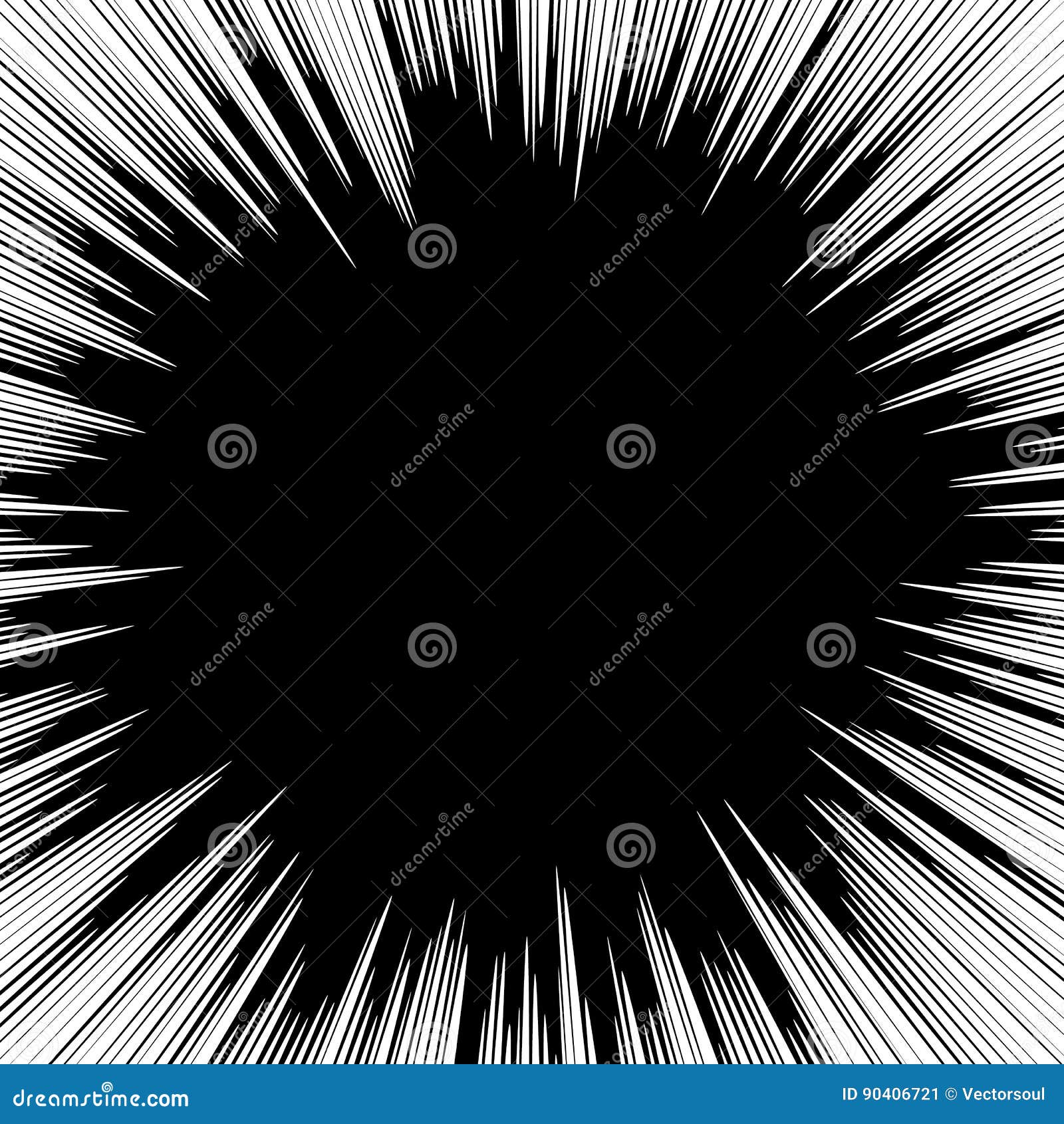 Abstract Illustration with Radial, Radiating Random Lines. Irregular ...