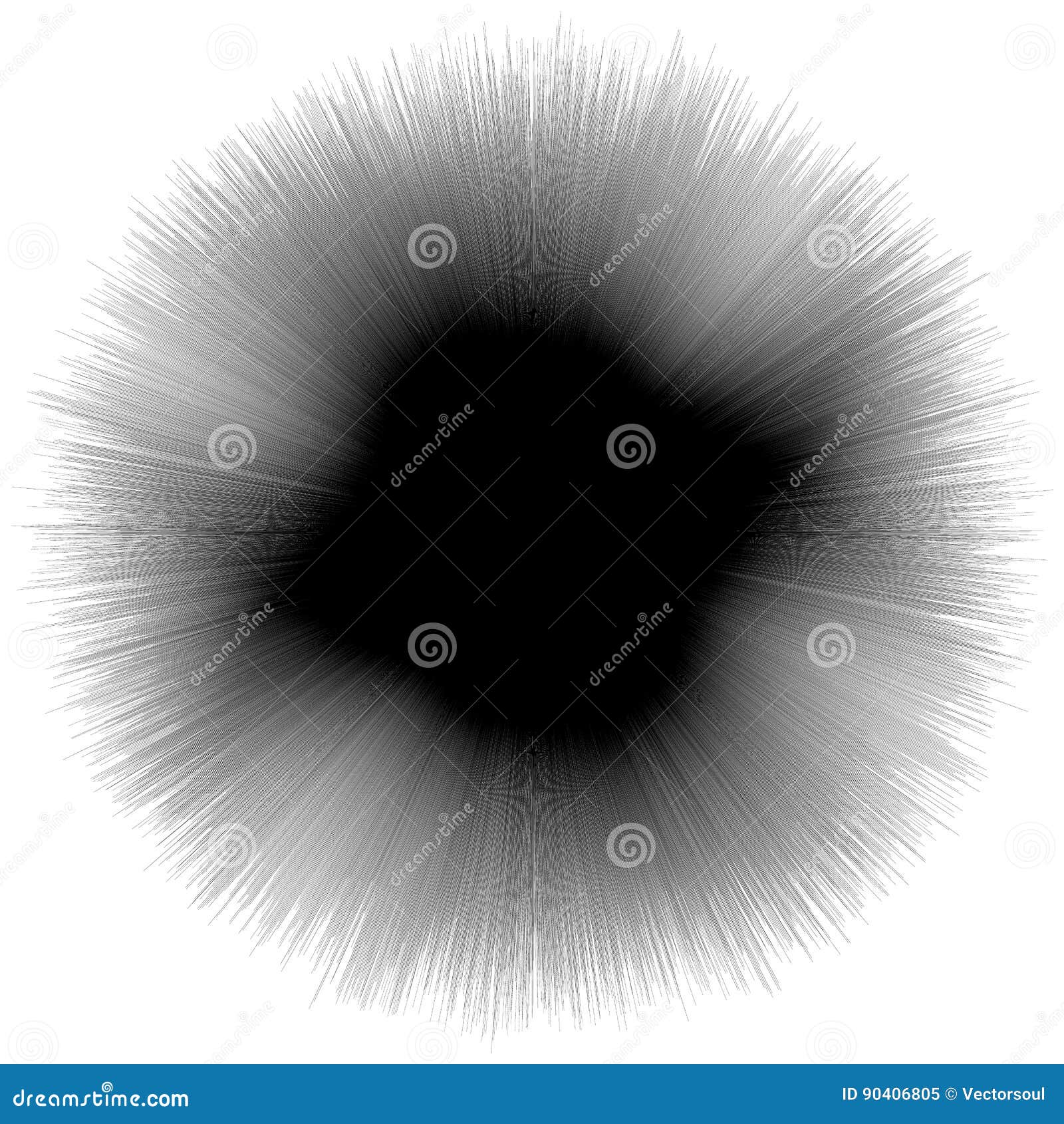 Abstract Illustration with Radial, Radiating Random Lines. Irregular ...