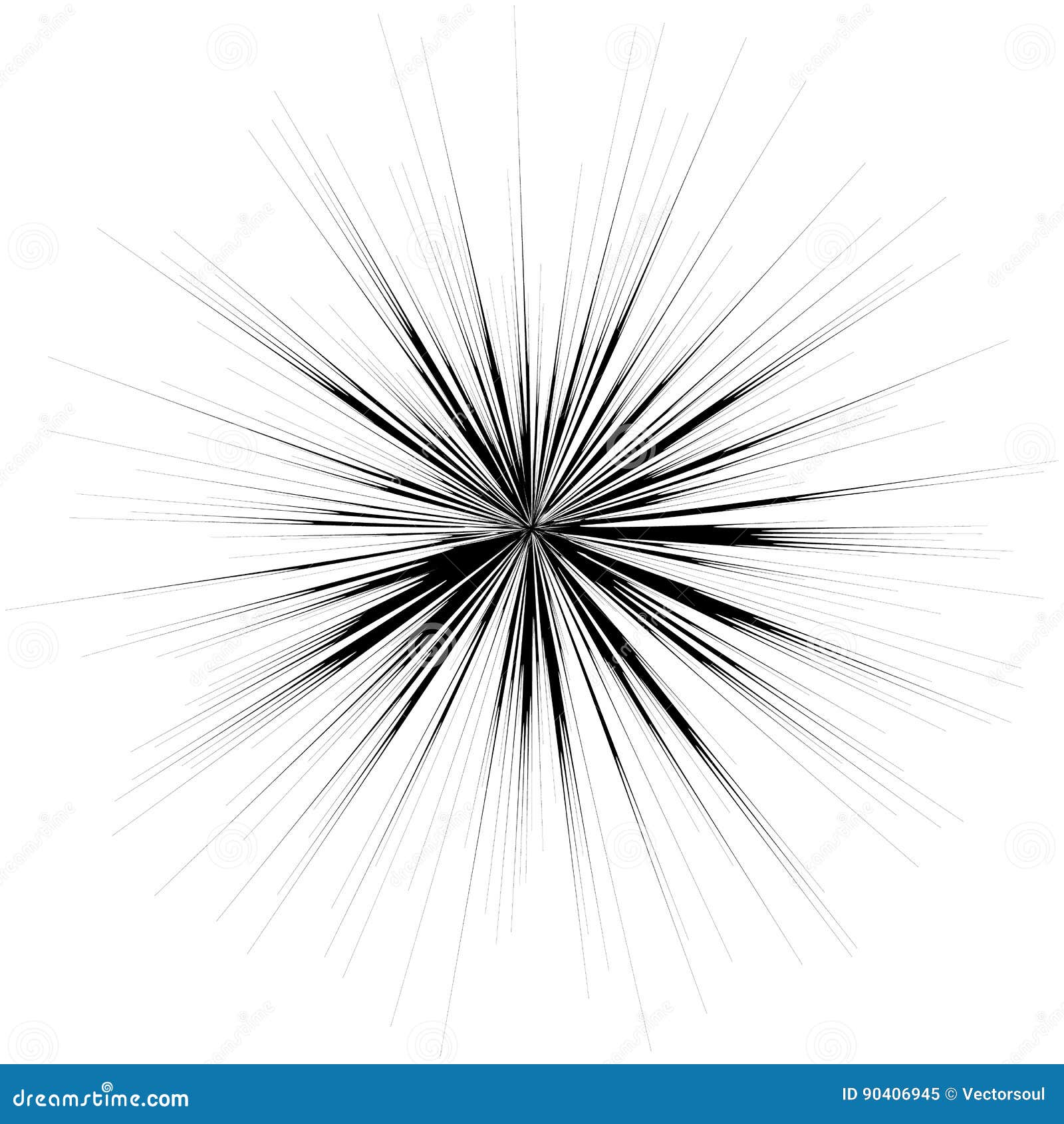 Abstract Illustration with Radial, Radiating Random Lines. Irregular ...