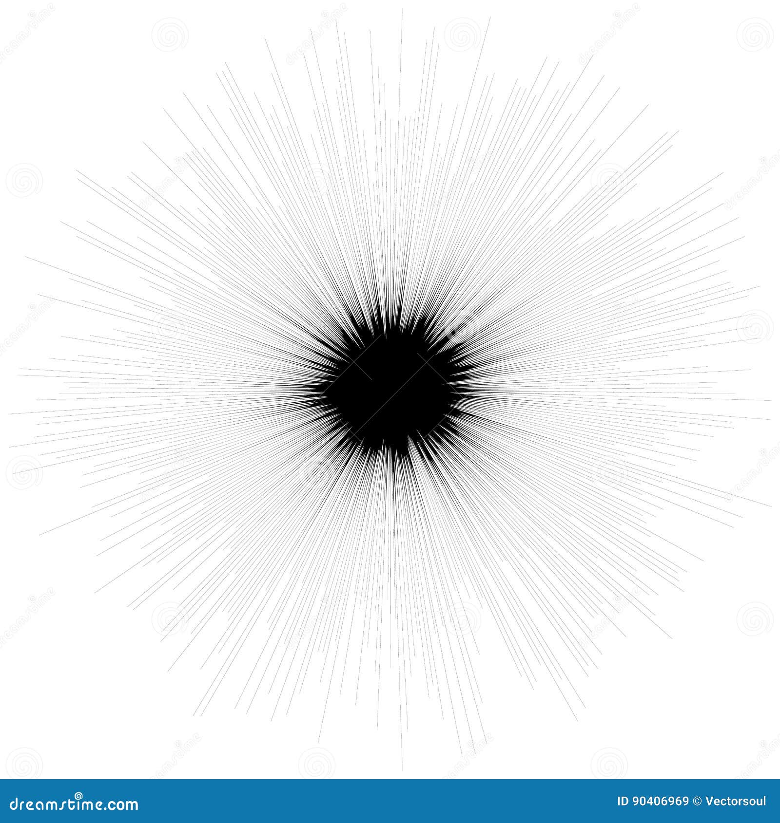 Abstract Illustration with Radial, Radiating Random Lines. Irregular ...