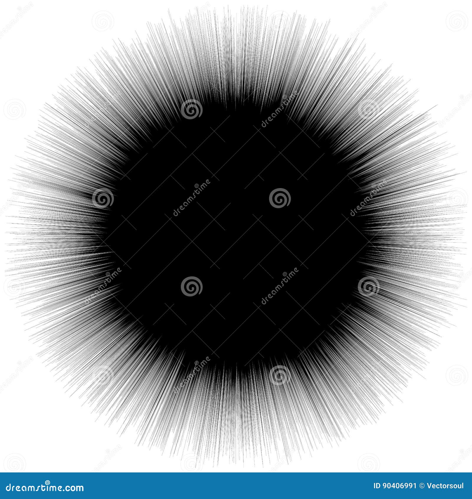 Abstract Illustration with Radial, Radiating Random Lines. Irregular ...