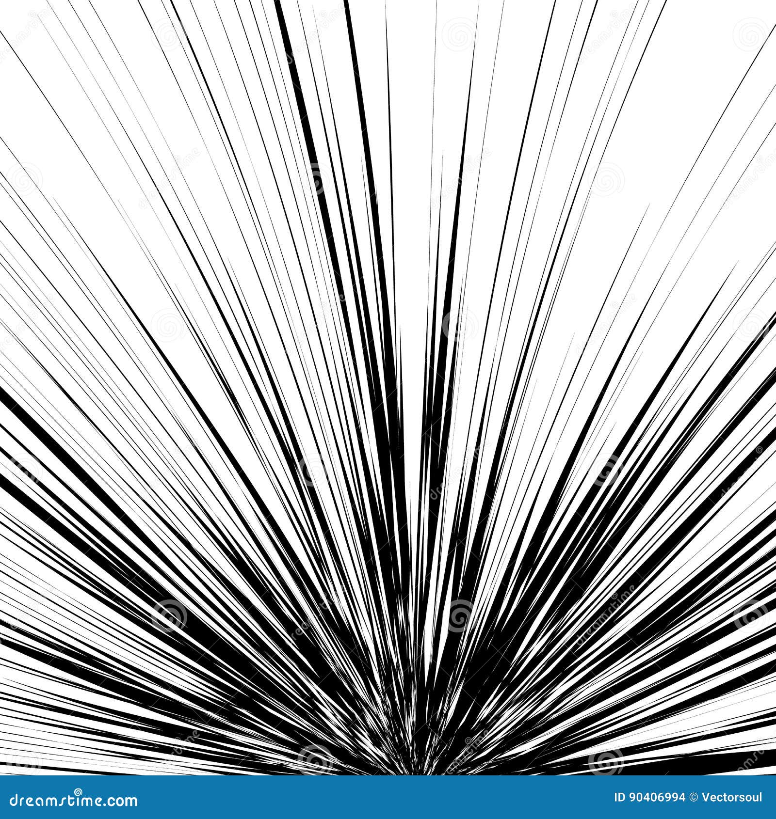 Abstract Illustration with Radial, Radiating Random Lines. Irregular ...