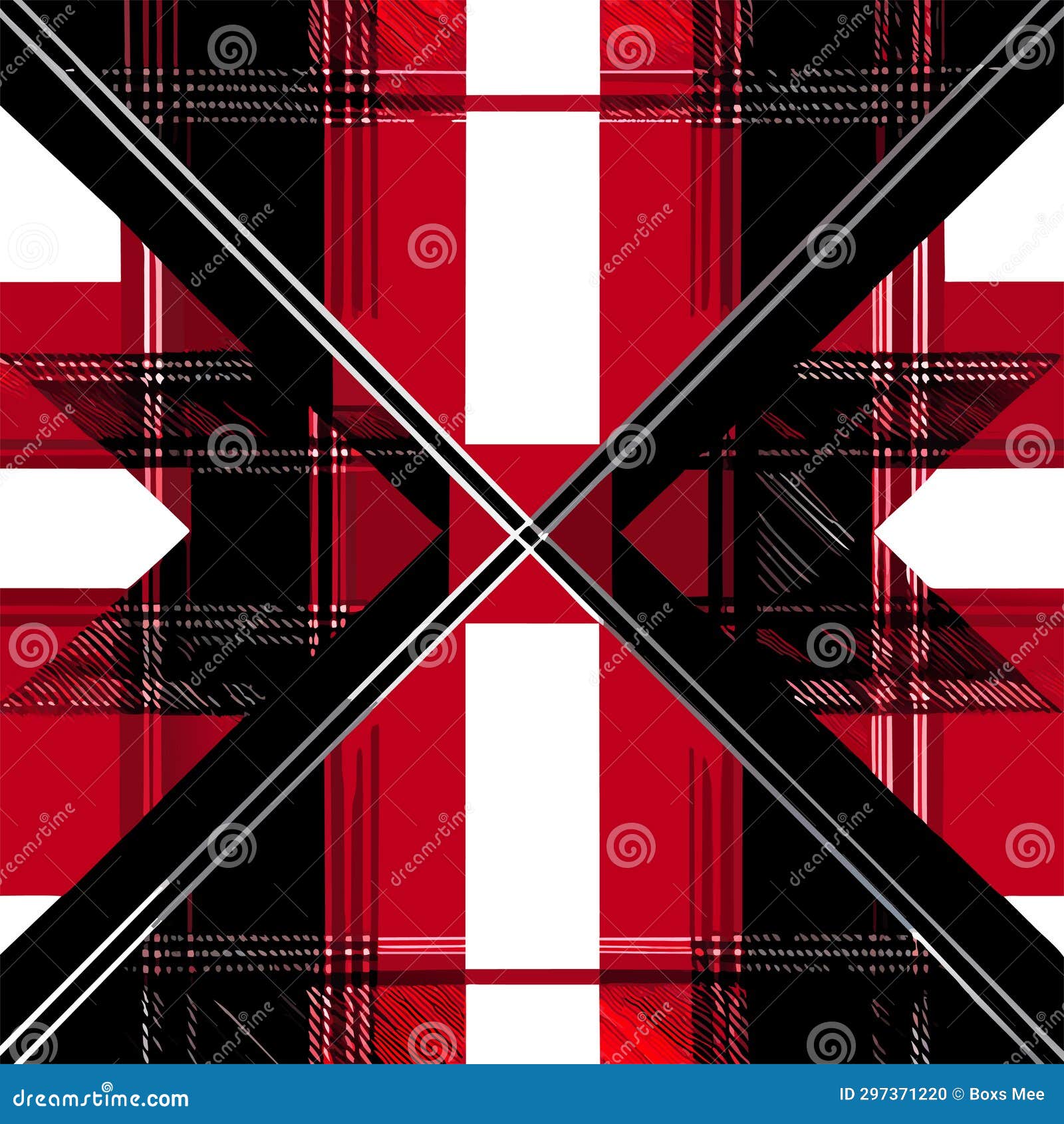 Abstract Illustration of a Red and Black Checkered Pattern on White ...
