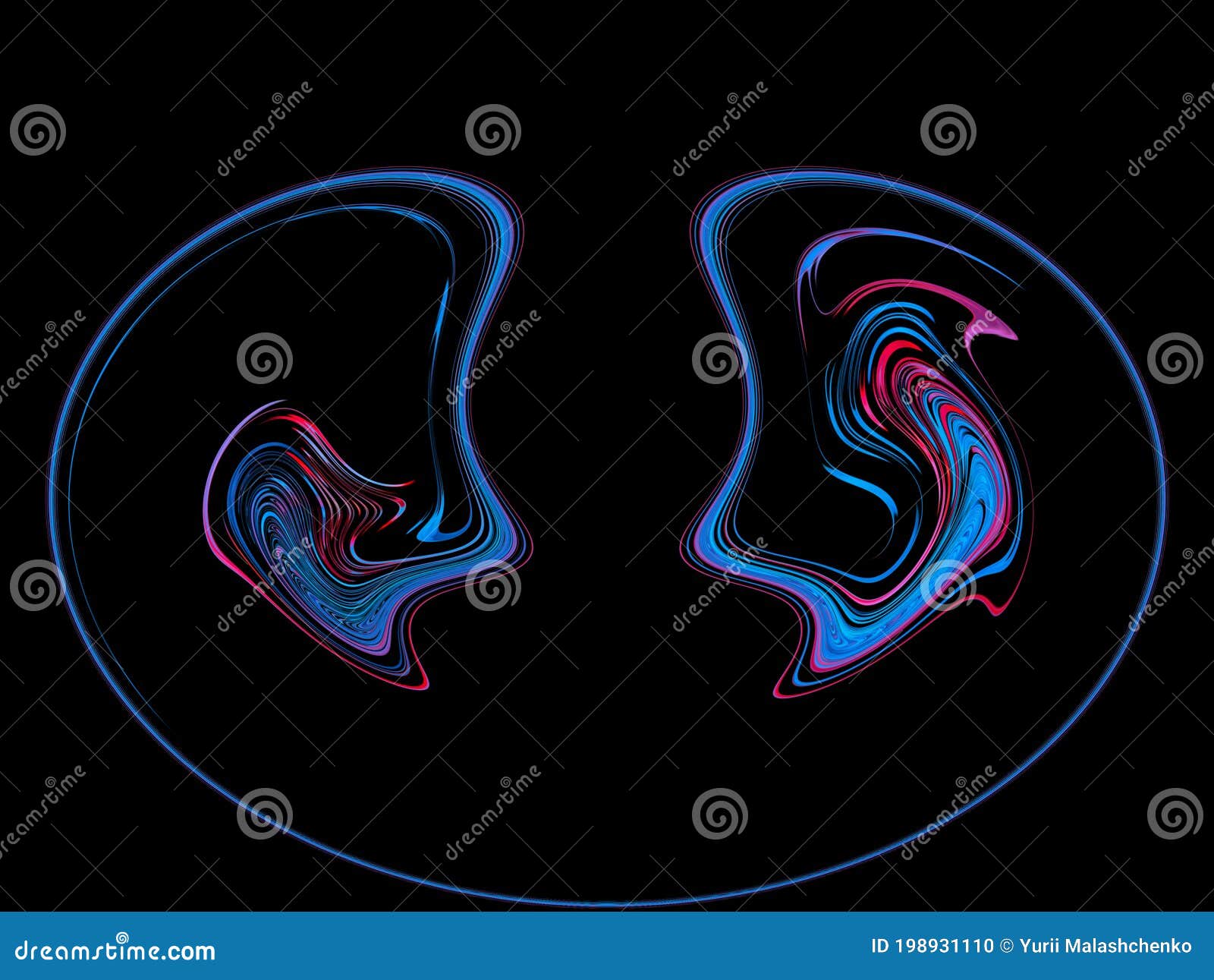 Abstract Illustration of Red and Blue Distortion of Outer Space Stock ...