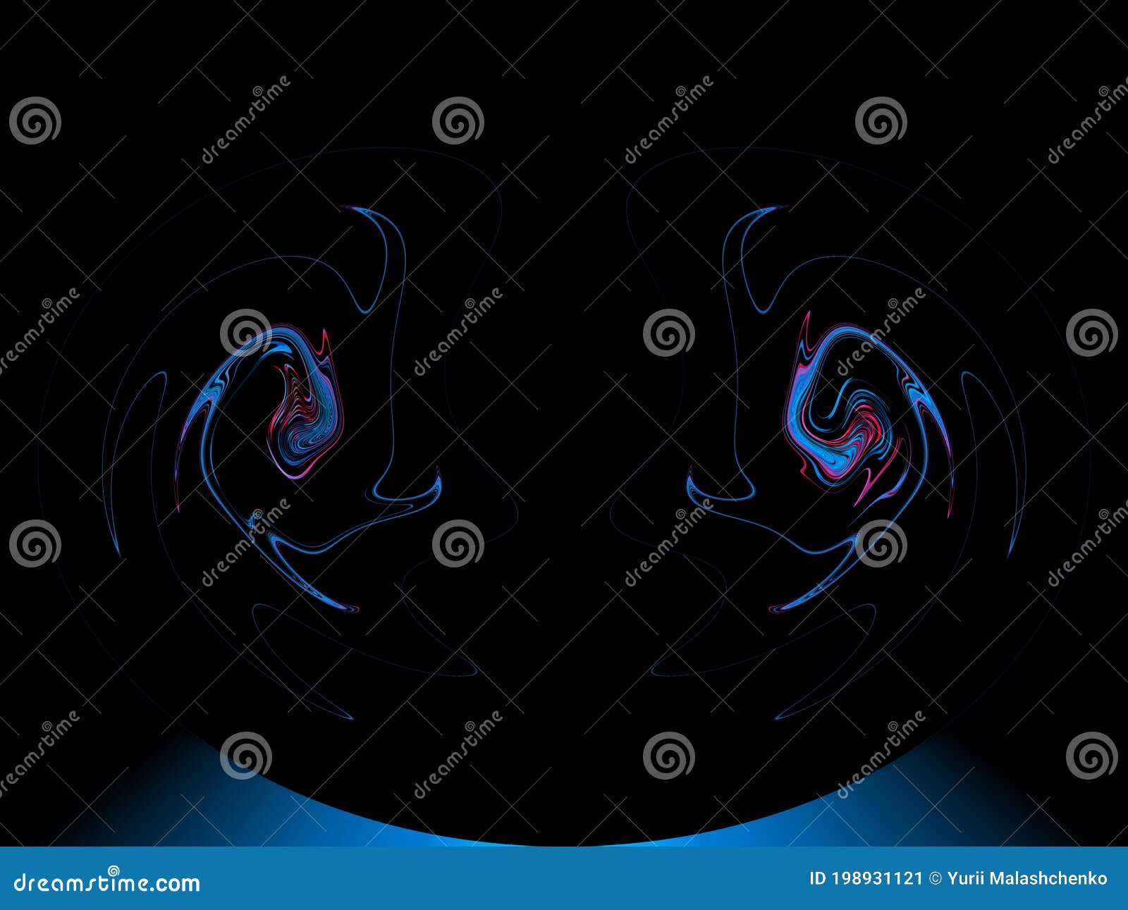Abstract Illustration of Red and Blue Distortion of Outer Space Stock ...