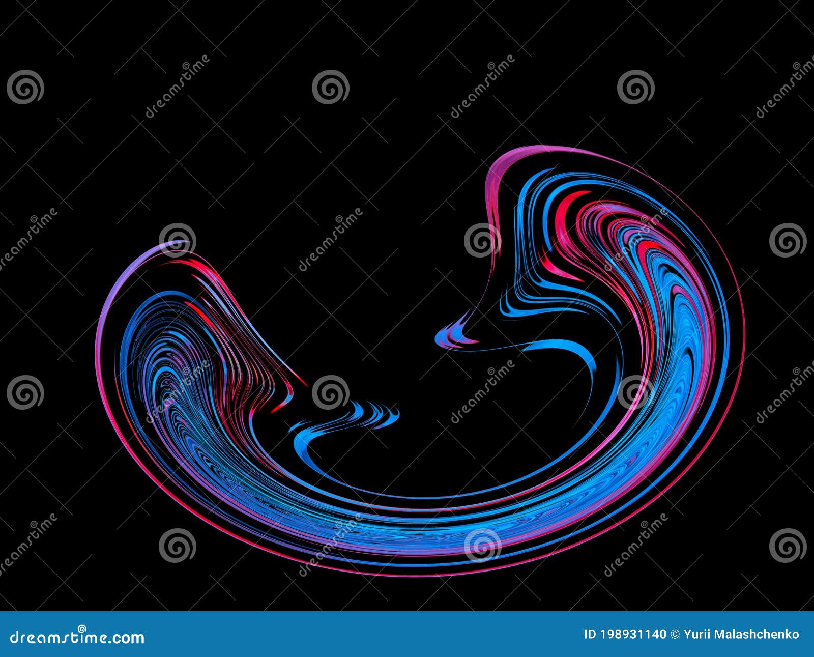 Abstract Illustration of Red and Blue Distortion of Outer Space Stock ...