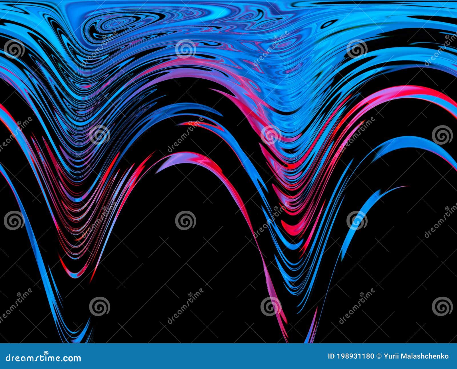 Abstract Illustration of Red and Blue Distortion of Outer Space Stock ...