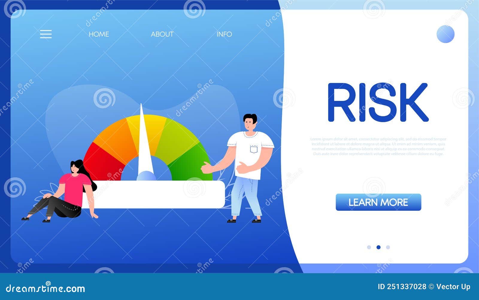 Abstract Illustration with Risk Score People. Vector Flat Illustration ...