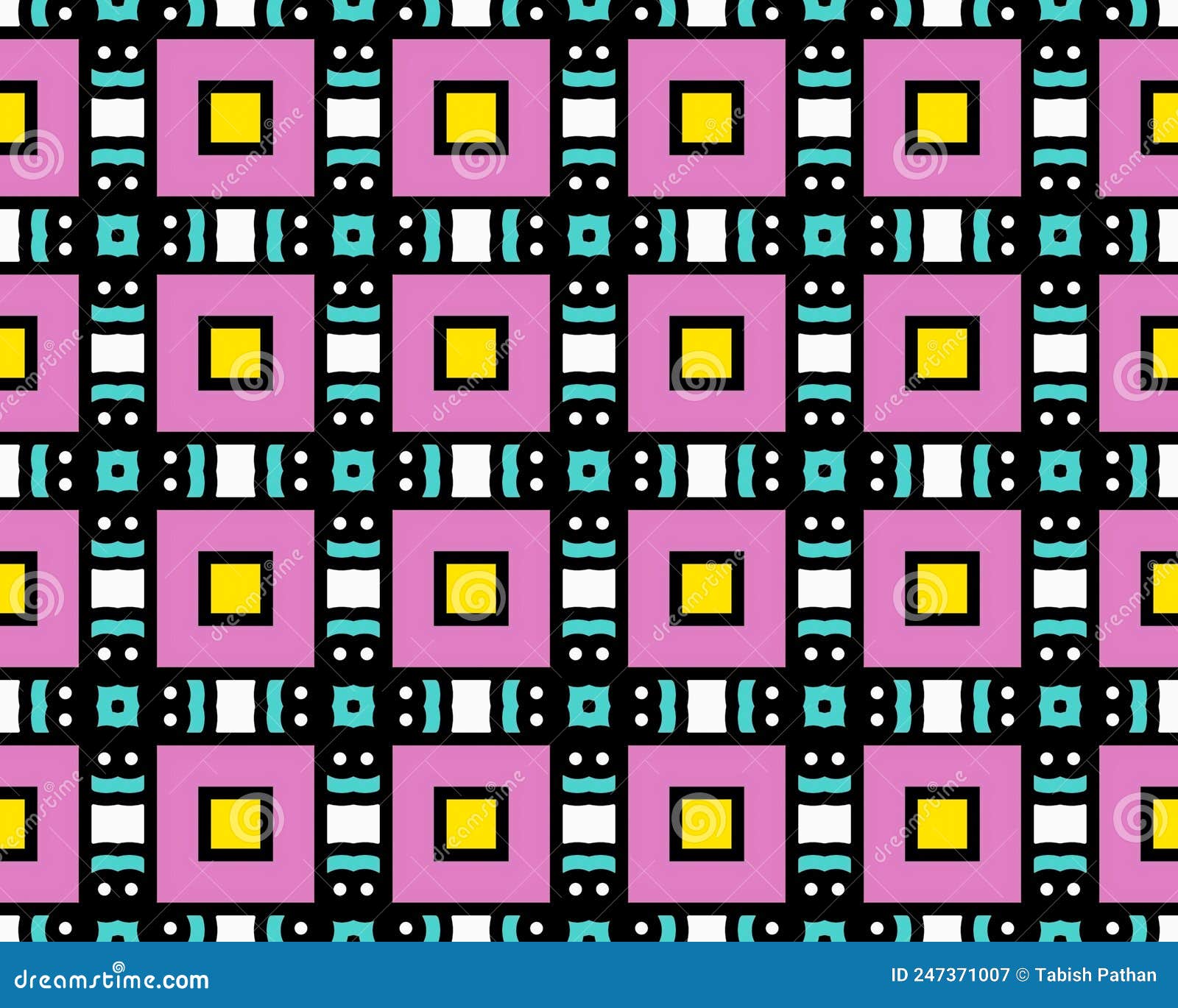 Abstract Illustration of Seamless Square Tile Pattern with Different ...