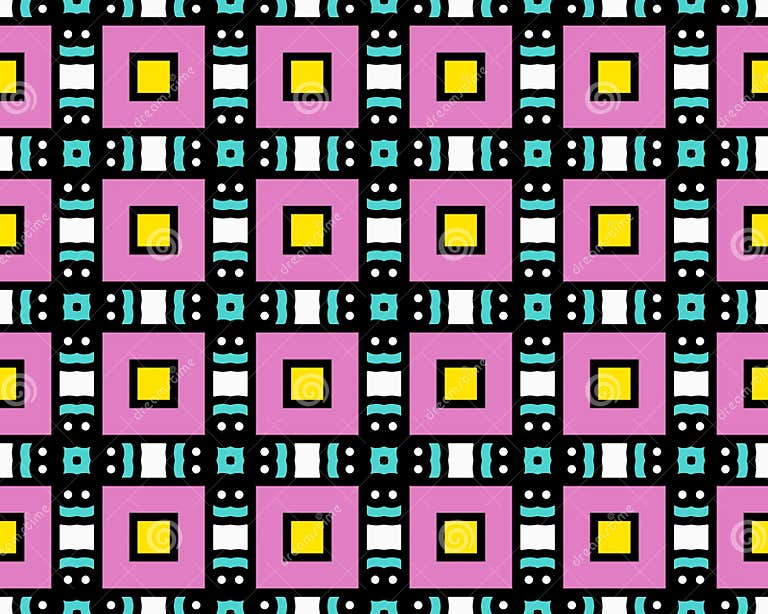 Abstract Illustration of Seamless Square Tile Pattern with Different ...