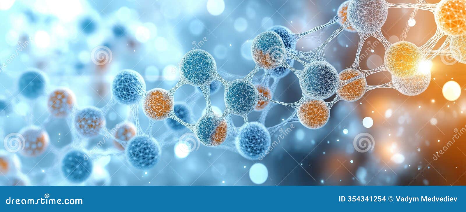 Abstract Illustration Shows Intricate Network of Connected Molecules ...