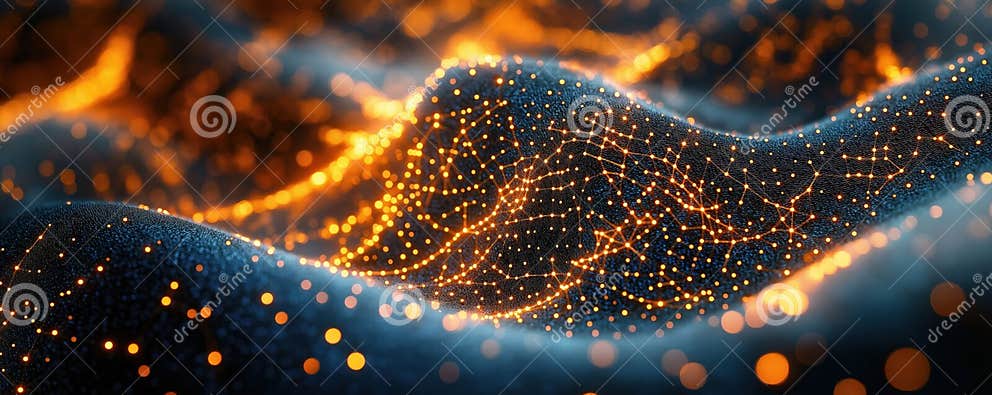 Abstract Illustration Shows Smart Fabric with Embedded Sensors. Network ...